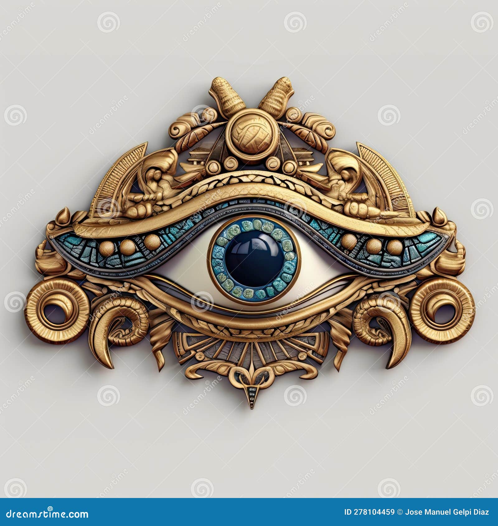 Egyptian Eye Realistic 3d In The Style Of Sculptural Aesthetics