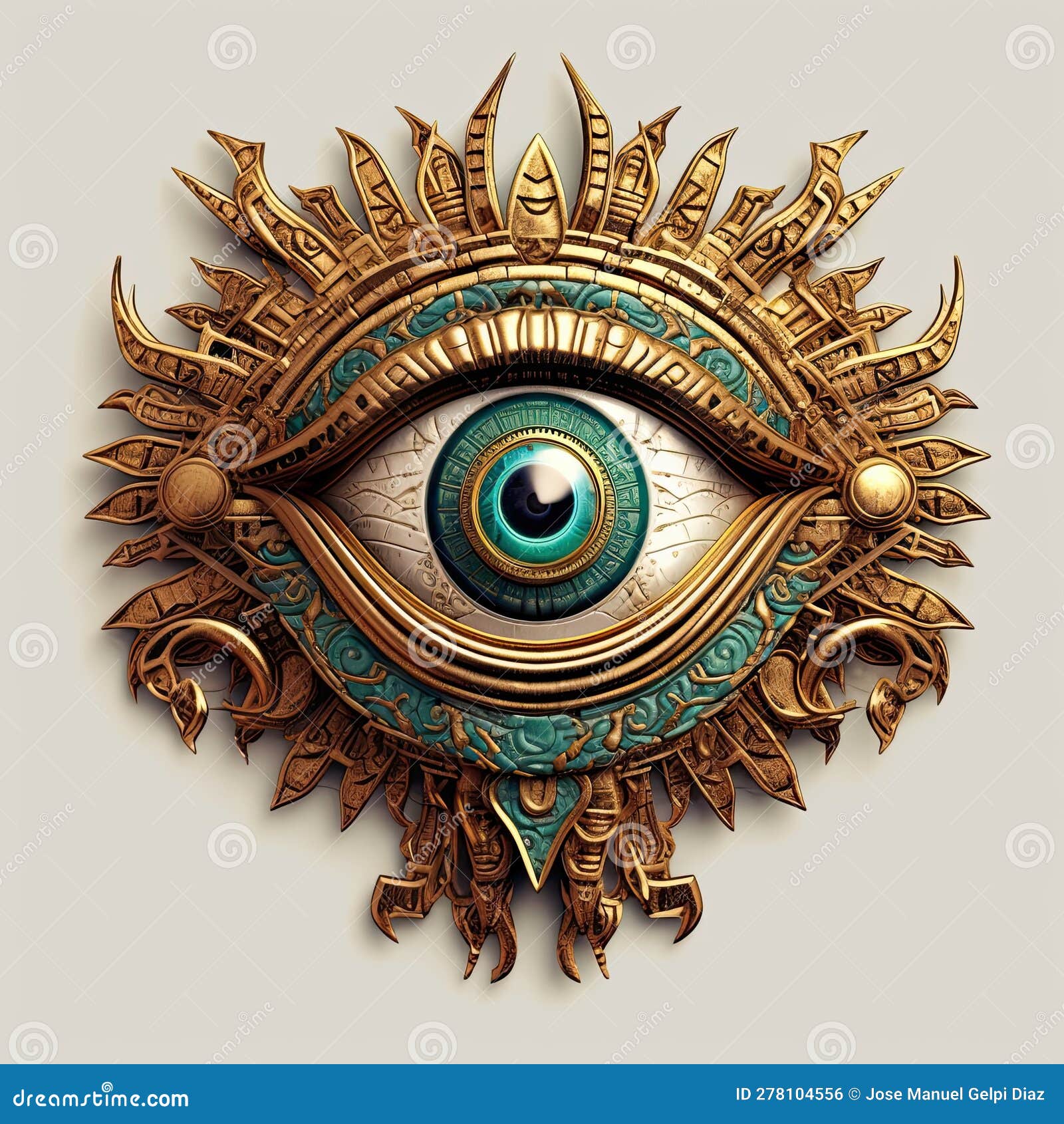 Egyptian Eye Realistic 3d In The Style Of Sculptural Aesthetics