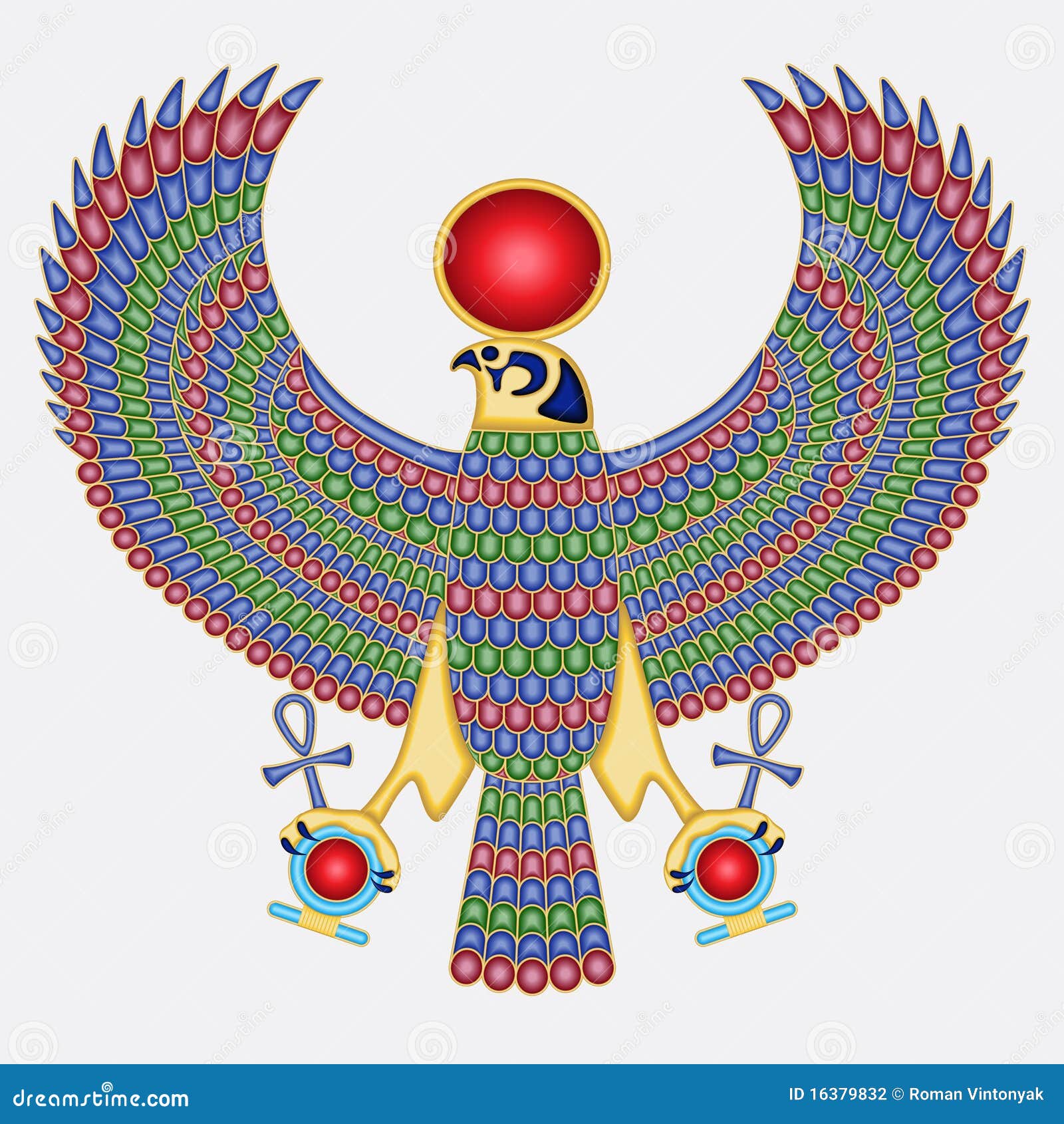 Egyptian falcon pectoral stock vector. Illustration of historical ...