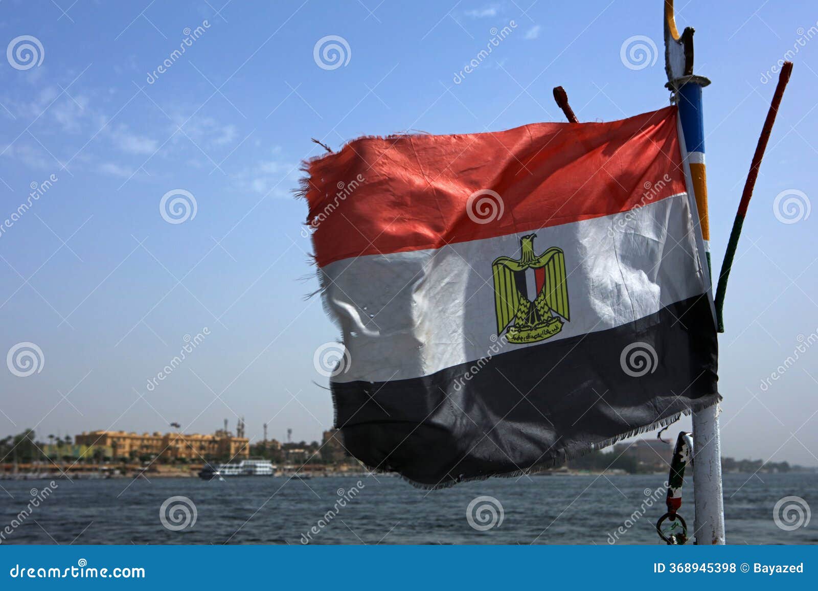 Egyptian Flag And Pyramids Stock Photography | CartoonDealer.com #194797448