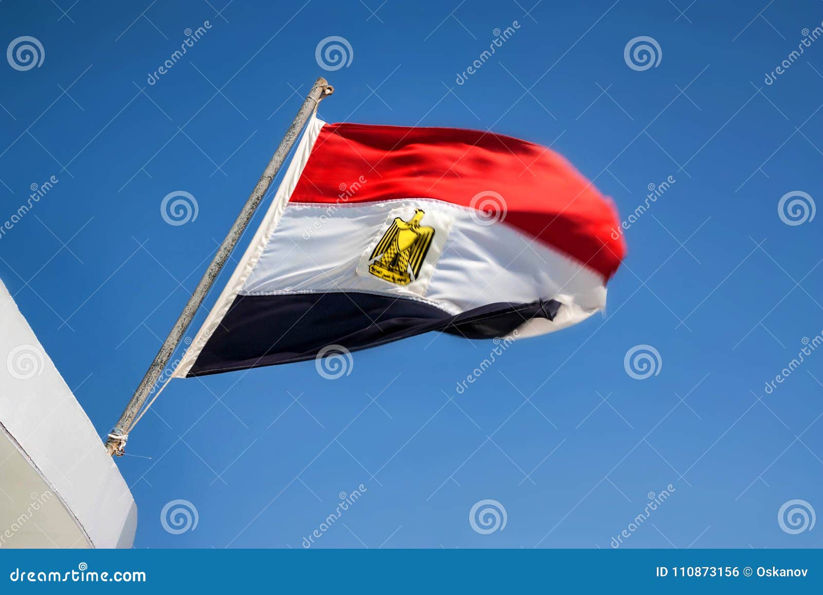 Flag of Egypt Waving in the Wind Stock Photo - Image of blowing ...