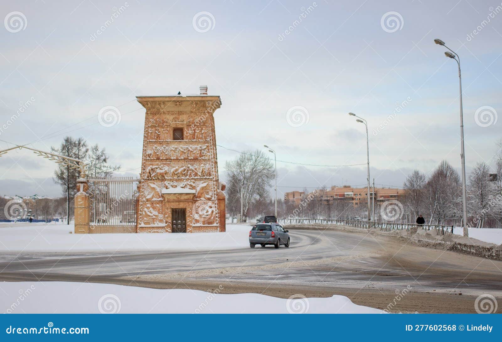Egyptian Gate in Tsarskoye Selo. Winter Stock Photo - Image of antique ...