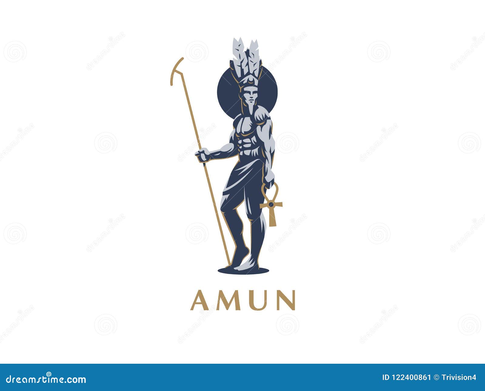 The Egyptian god Amun. stock vector. Illustration of belief - 122400861