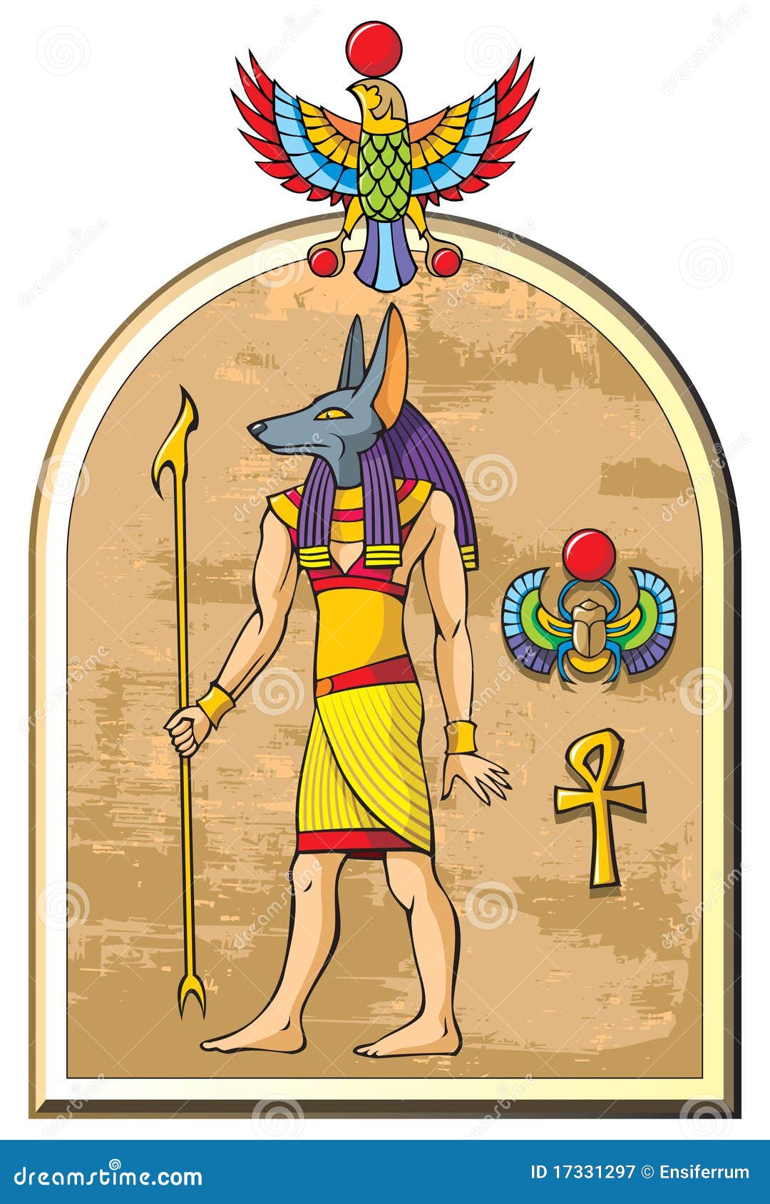 Egyptian God Anubis Cartoon Vector | CartoonDealer.com #17331297