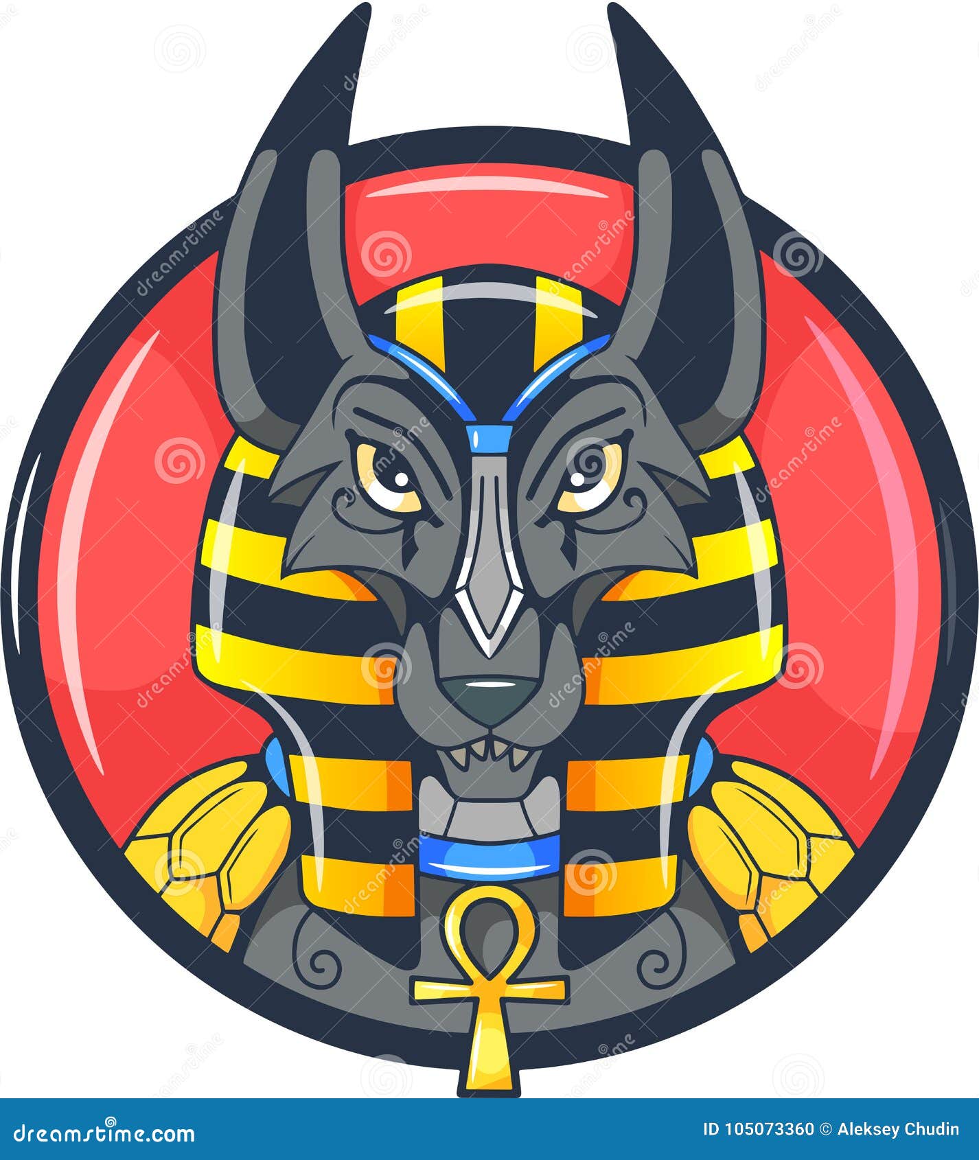 Ancient Egyptian God Anubis Face