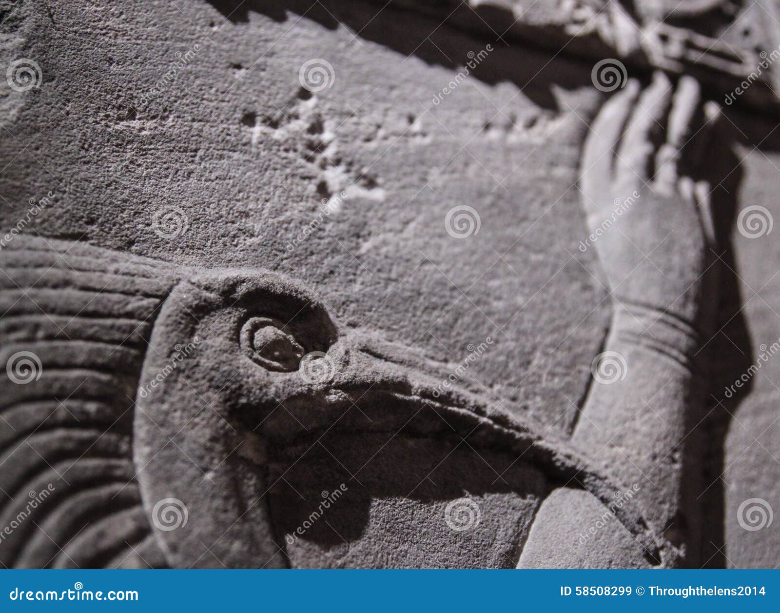 Egyptian God Engraving on Stone Wall Stock Image - Image of stone ...