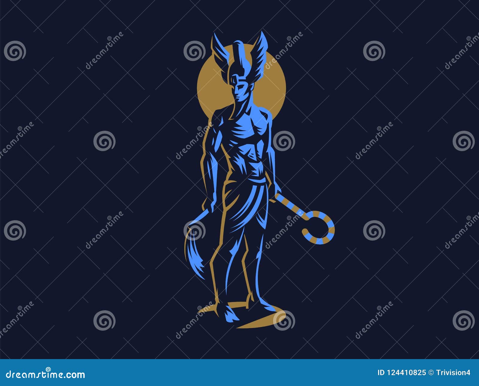 The Egyptian God Osiris. Vector Emblem. Stock Vector - Illustration of ...