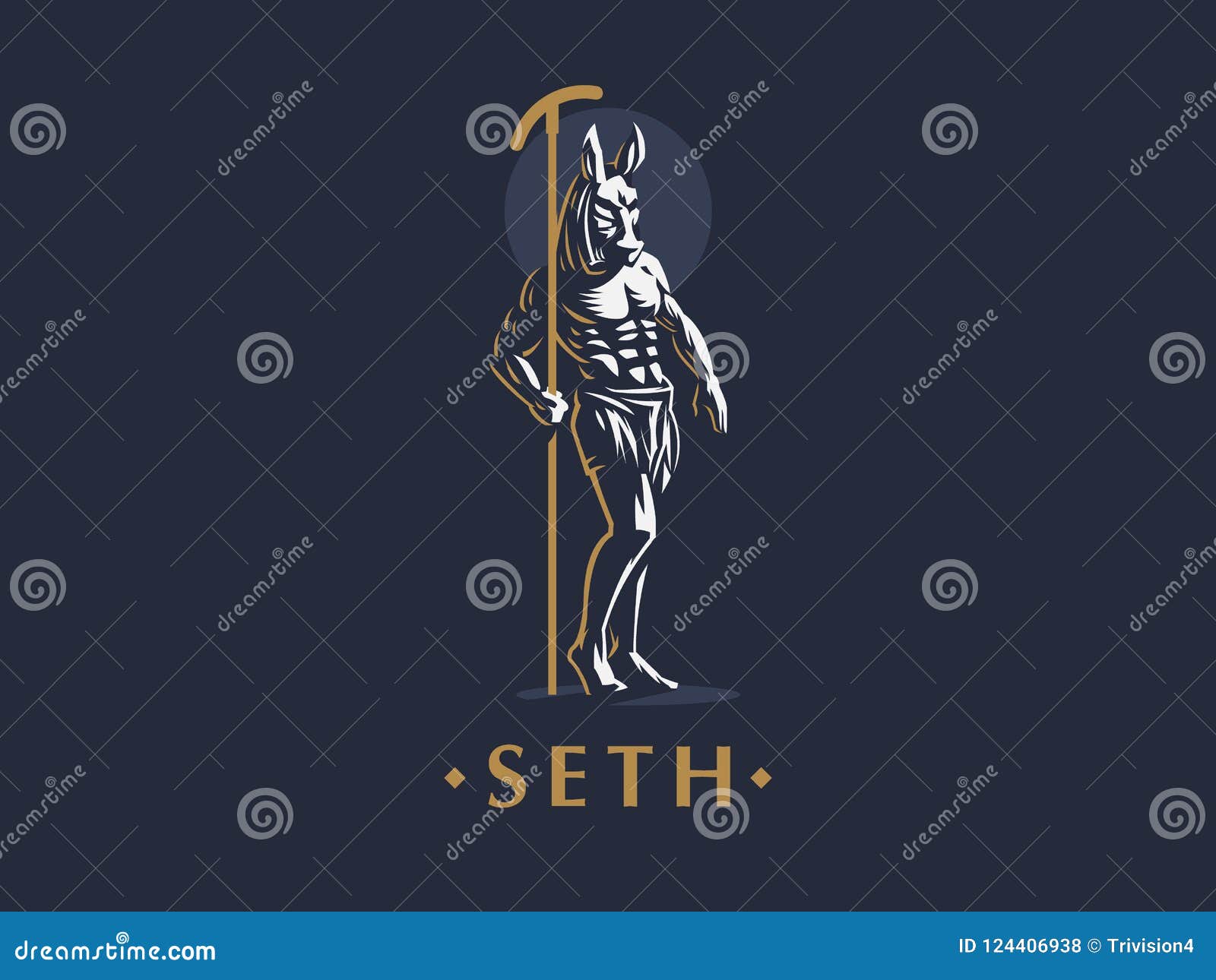 The Egyptian God Seth. Vector Emblem. Stock Vector - Illustration of ...