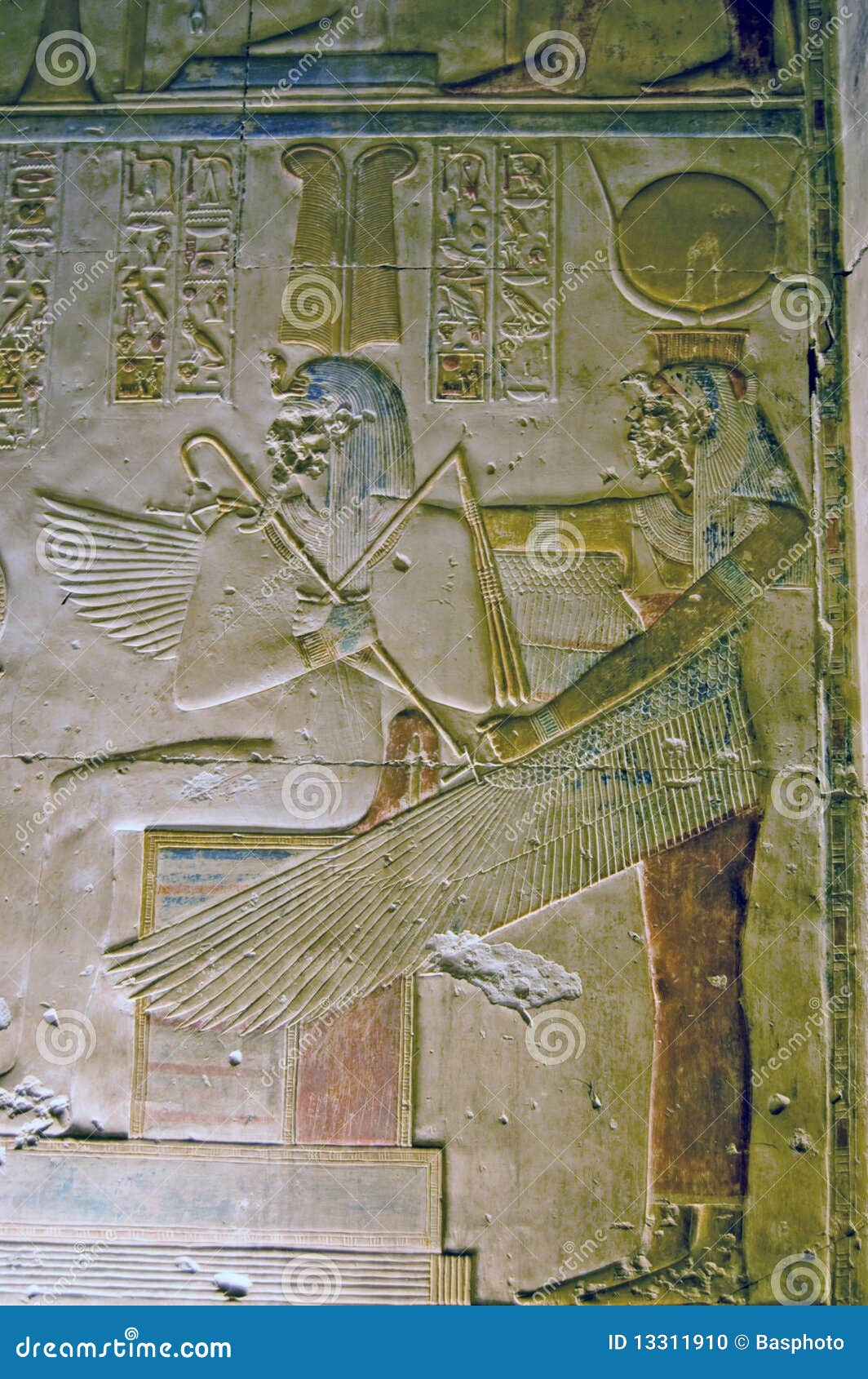 Egyptian Goddess Mut with Pharoah Seti Stock Photo - Image of ...