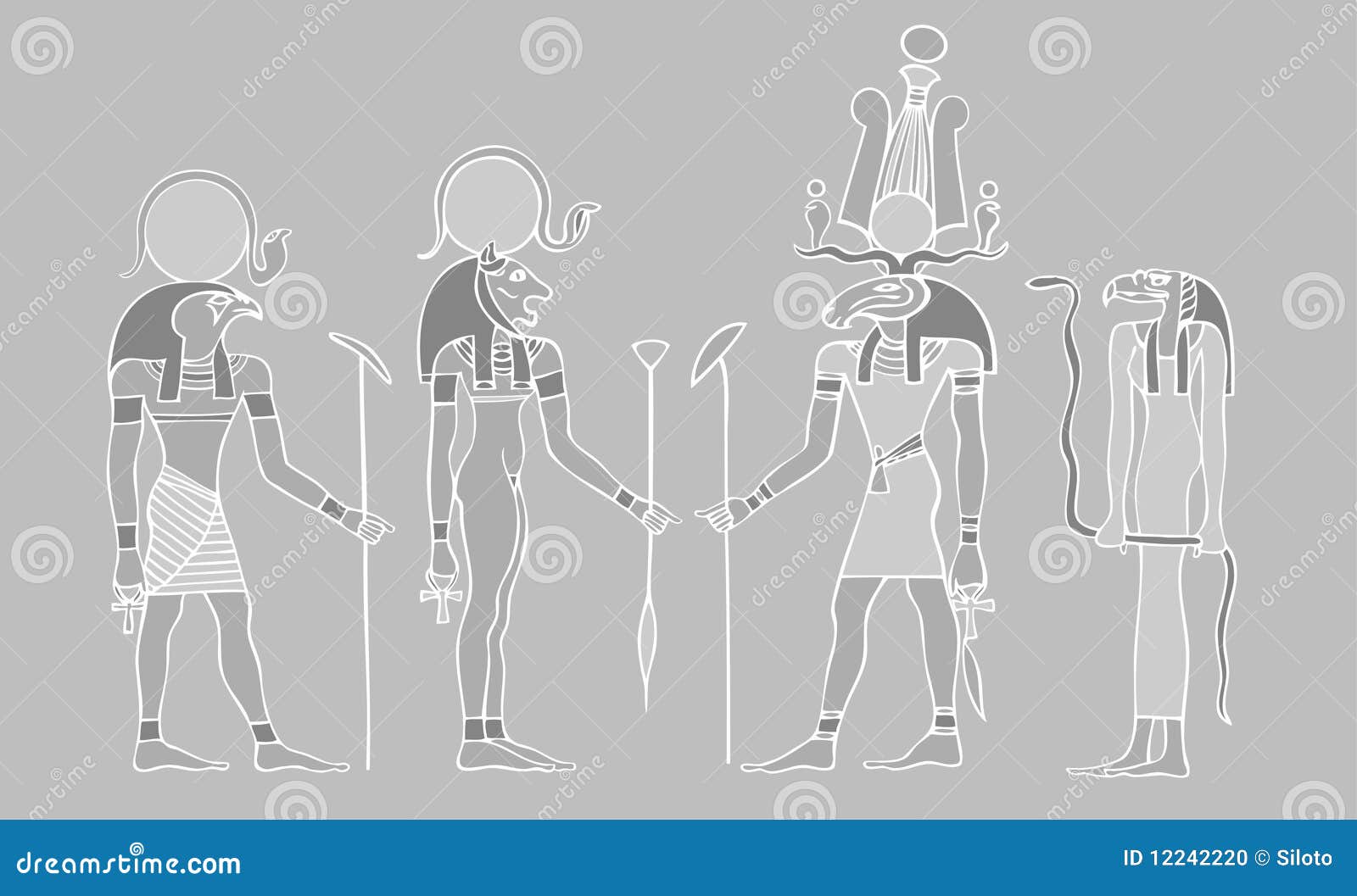 Egyptian Gods Thoth Outline Icon Cartoon Vector | CartoonDealer.com ...
