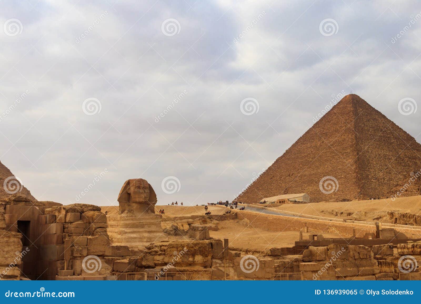 Egyptian Great Sphinx And Pyramids Of Giza Royalty-Free Stock Photo ...