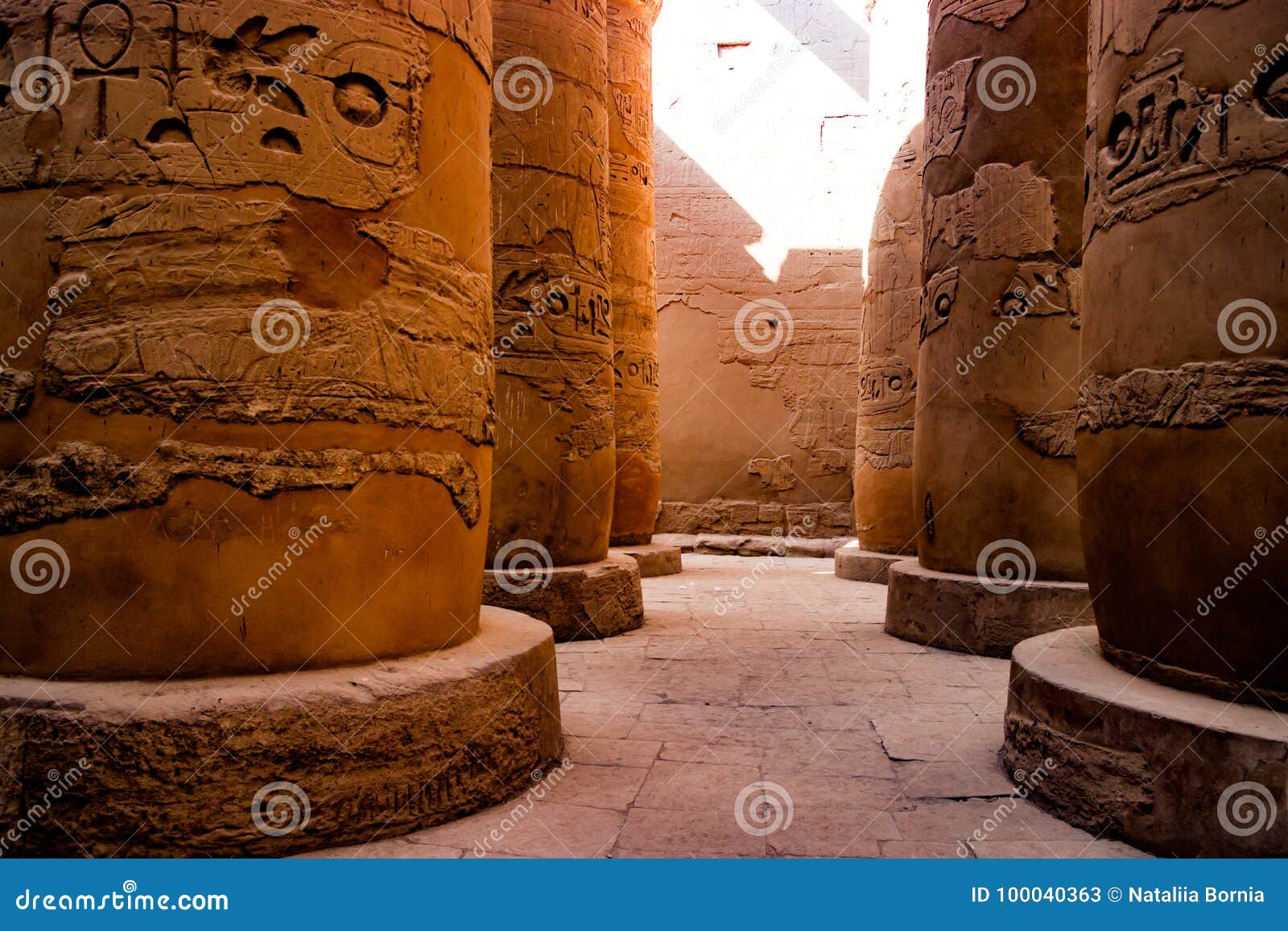 Egyptian Hieroglyphic Columns in Luxor, Egypt Stock Image - Image of ...