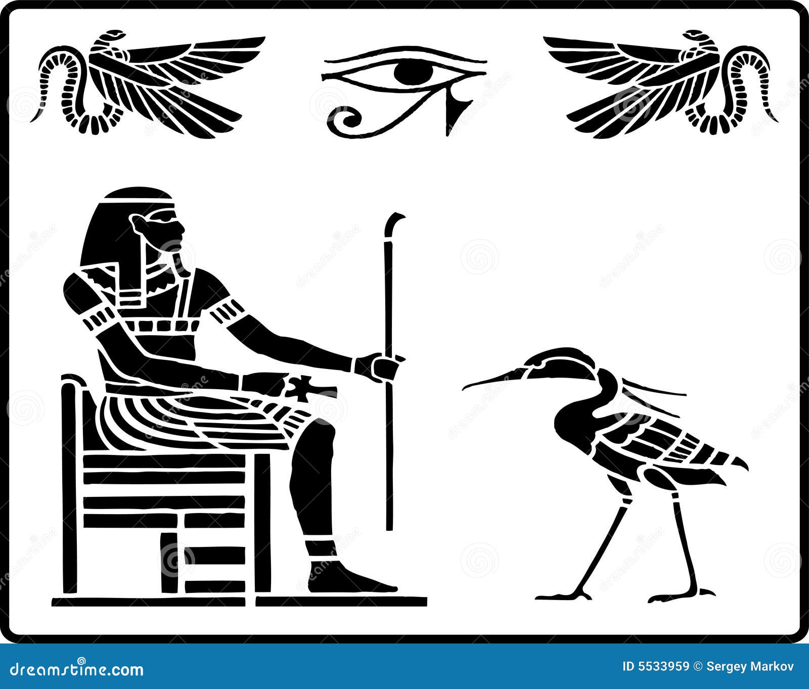 Egyptian hieroglyphics - 1 stock vector. Illustration of icons - 5533959