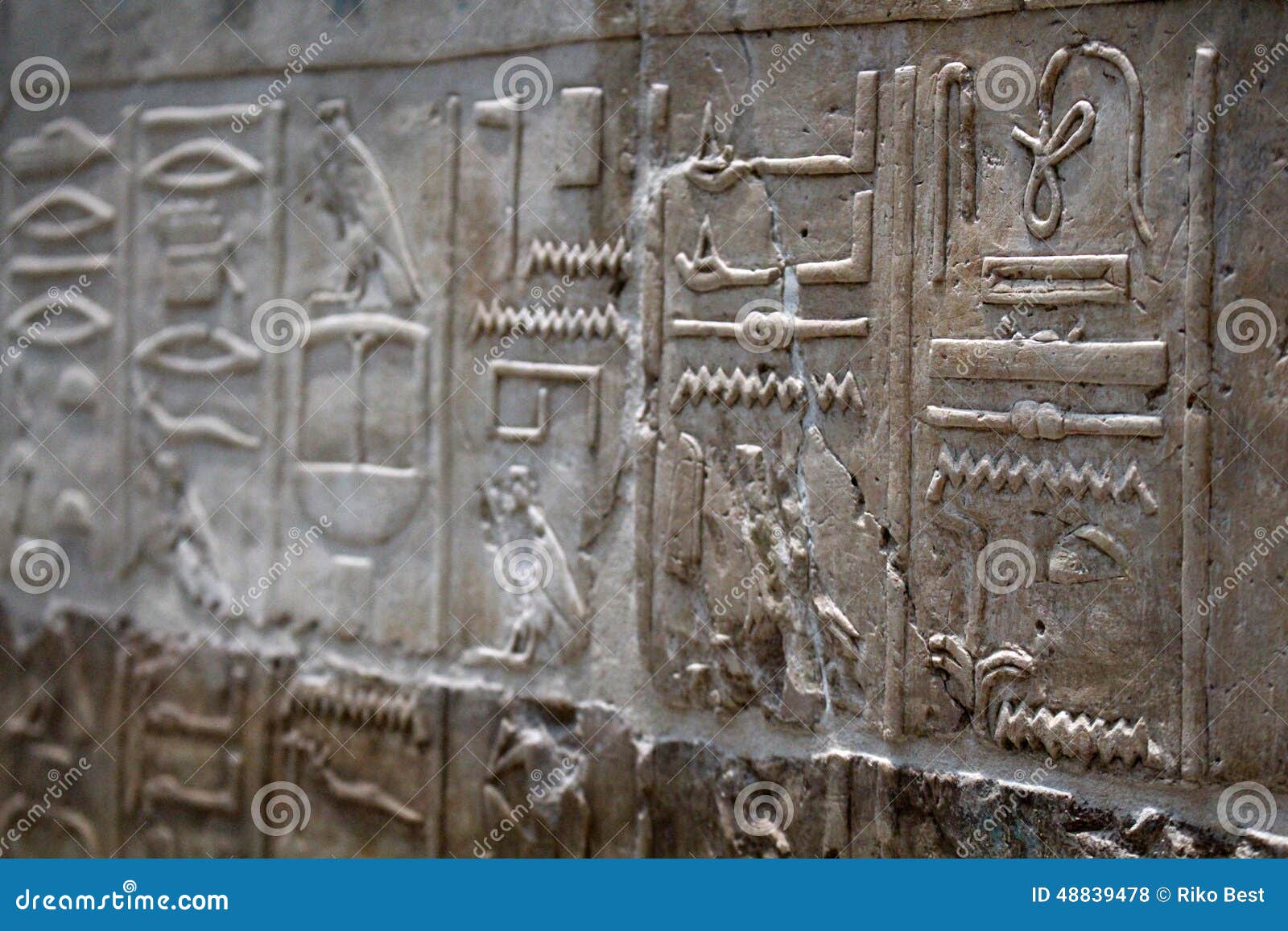 Egyptian Hieroglyphics on Stone Relief Stock Photo - Image of egyptian ...