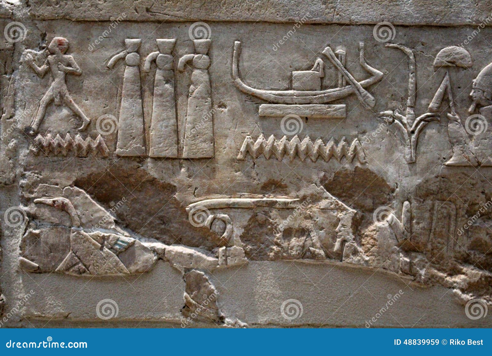 Egyptian Hieroglyphics on Stone Relief Stock Image - Image of carving ...