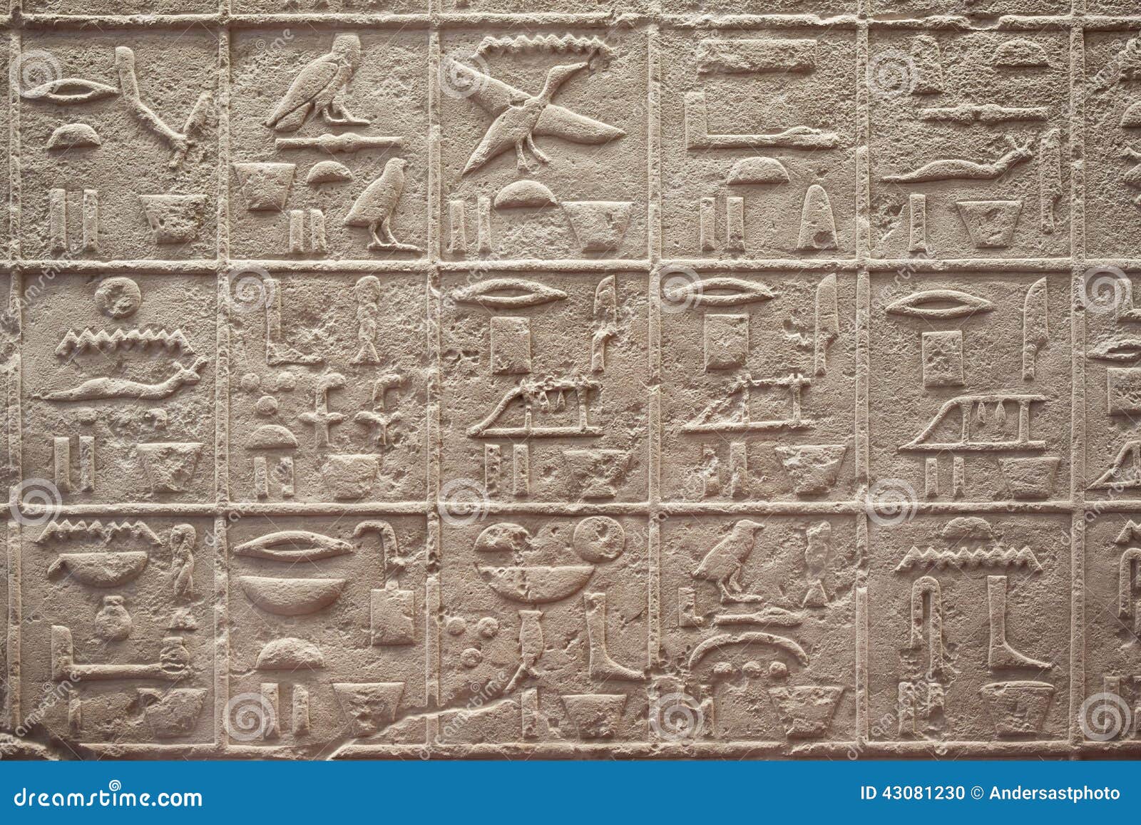 Egyptian Hieroglyphics Writing on Stone Stock Photo - Image of ...