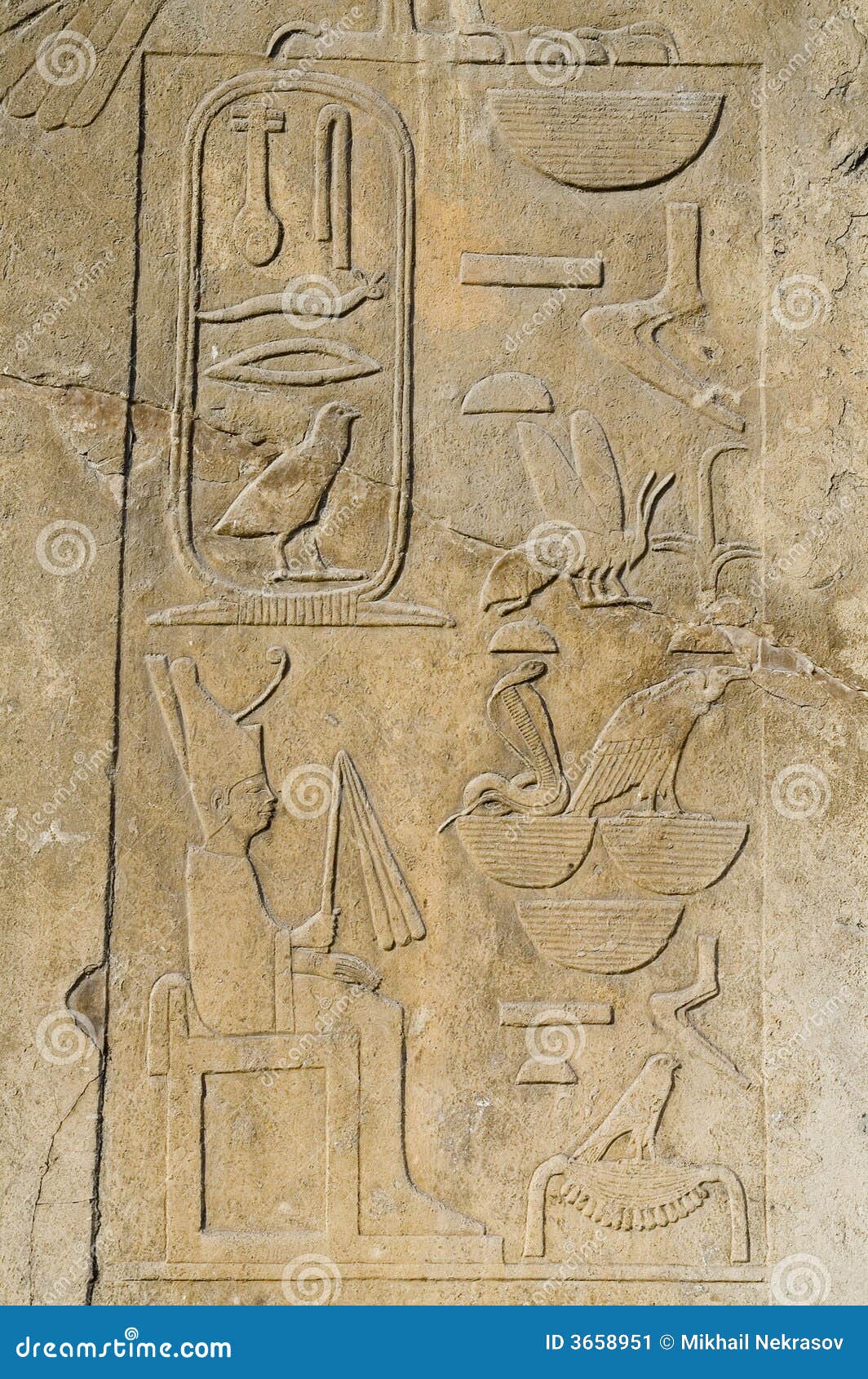 Egyptian hieroglyphs stock image. Image of level, monument - 3658951