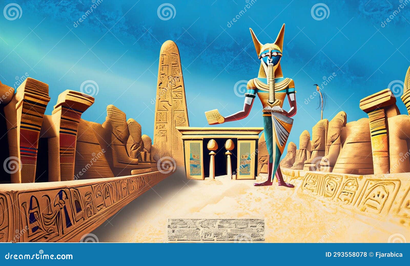 Egyptian Historical Monuments Stock Illustration - Illustration of ...