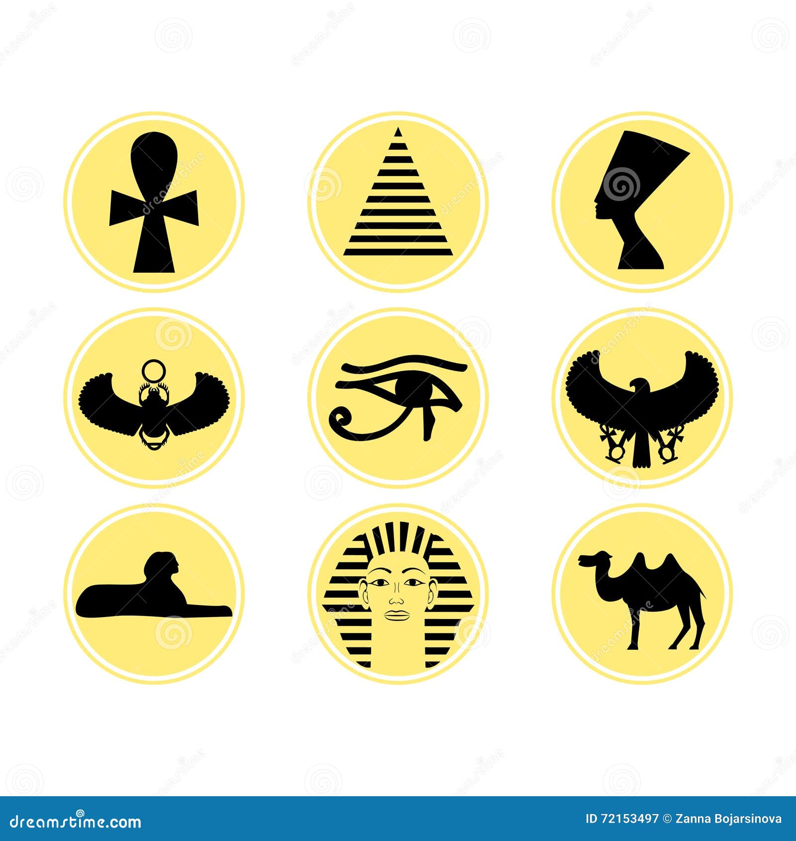 Egyptian icons set. stock vector. Illustration of cairo - 72153497