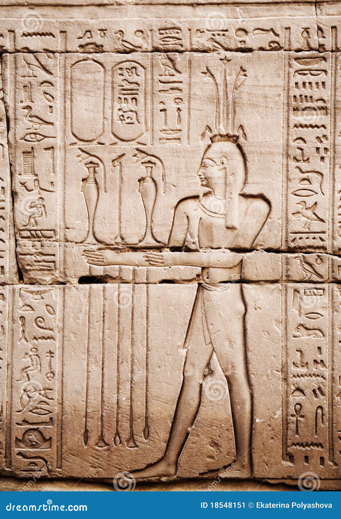 Egyptian Images and Hieroglyphs Engraved on Stone Stock Image - Image ...