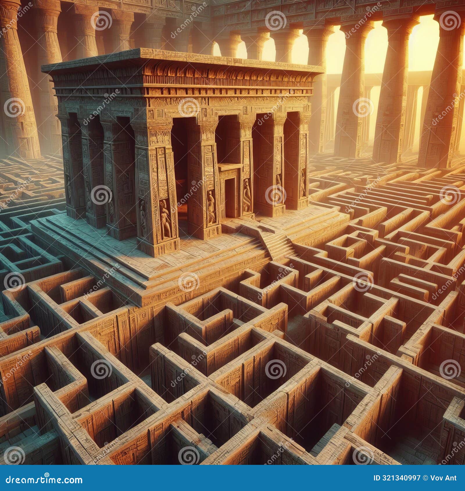 Egyptian Labyrinth an Ancient Building or Structure from Egypt Stock ...