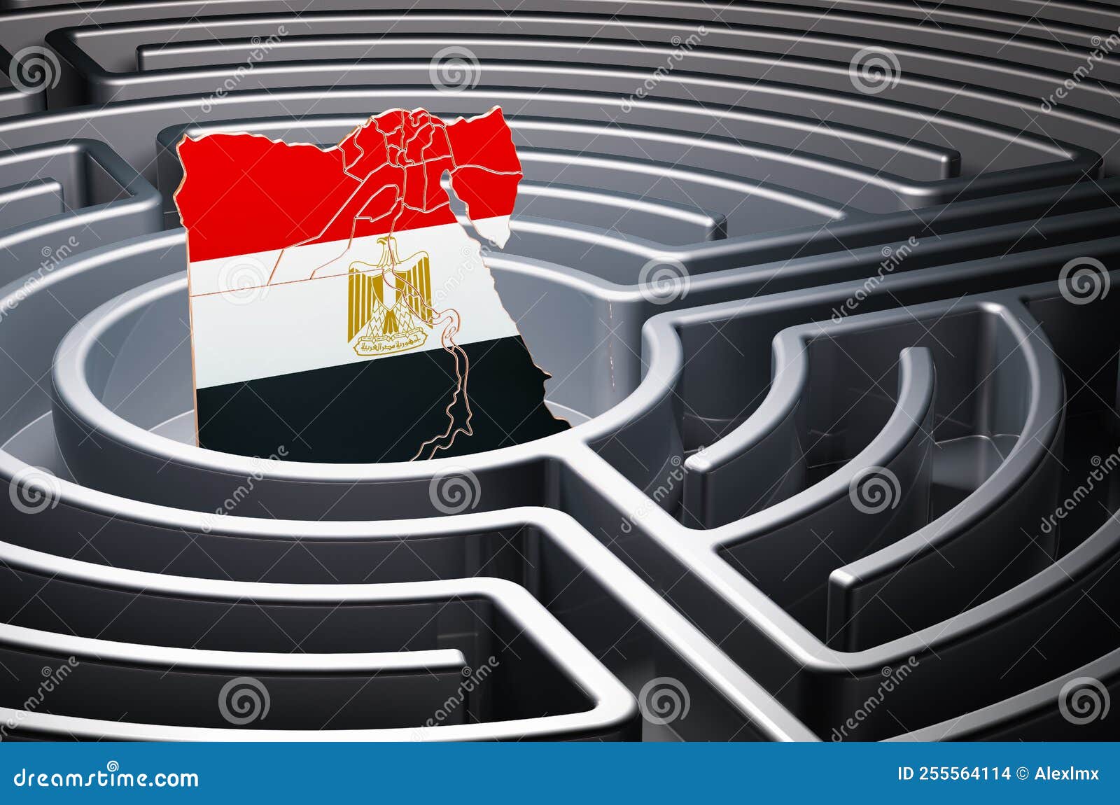 Egyptian Map Inside Labyrinth, 3D Rendering Stock Illustration ...