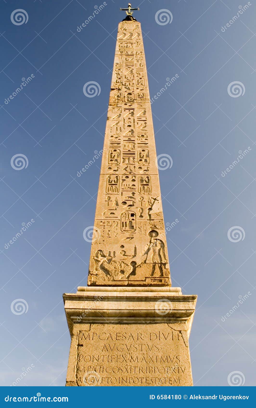 Egyptian obelisk on blue stock photo. Image of monument - 6584180