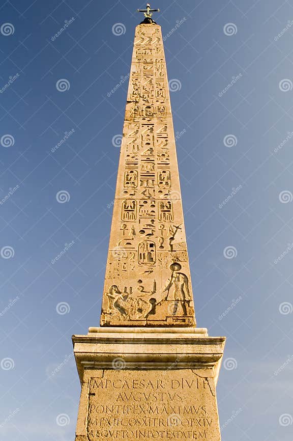 Egyptian obelisk on blue stock photo. Image of monument - 6584180