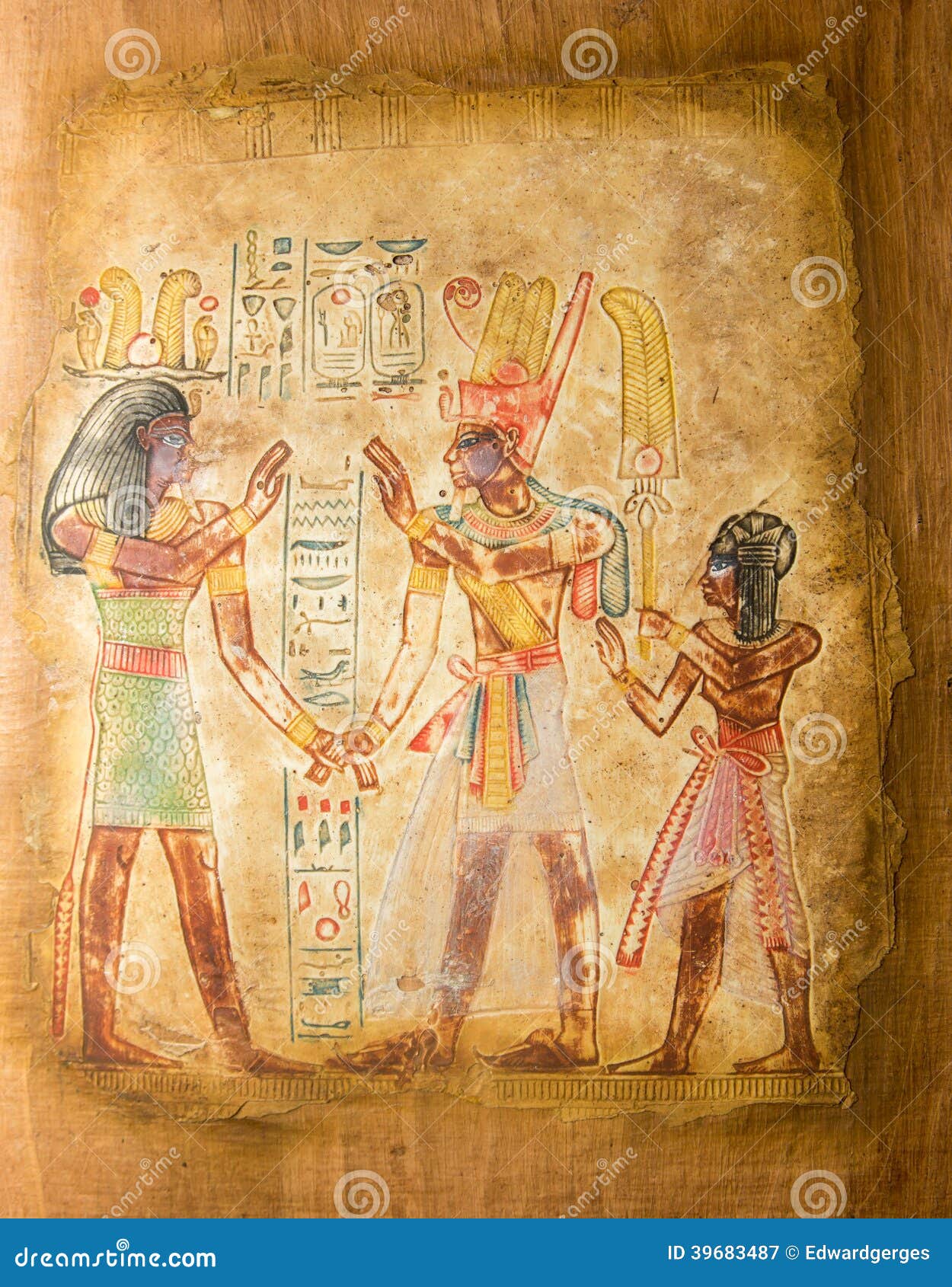 Egyptian Painting on Papyrus Stock Image - Image of letter, history ...