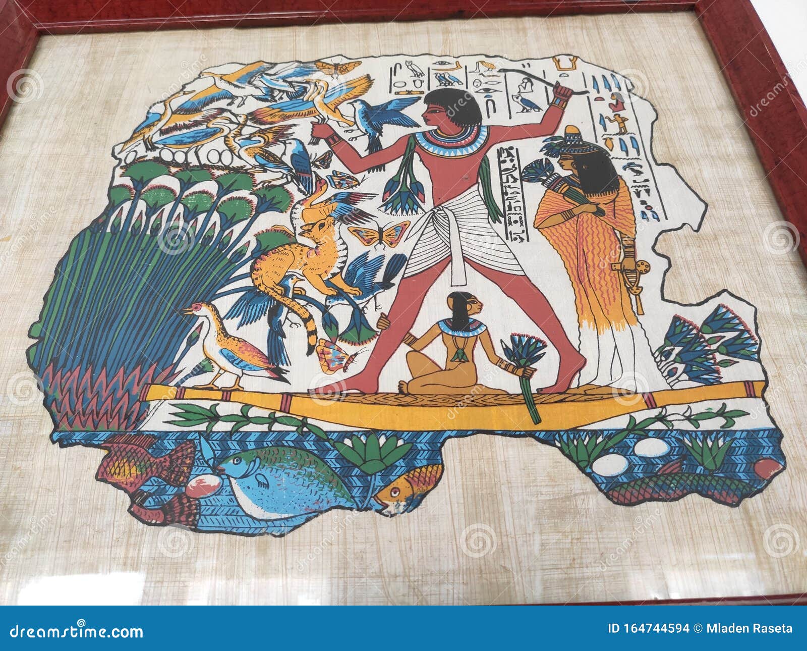 Egyptian Papirus with Scenes of Everyday Life Stock Photo - Image of ...