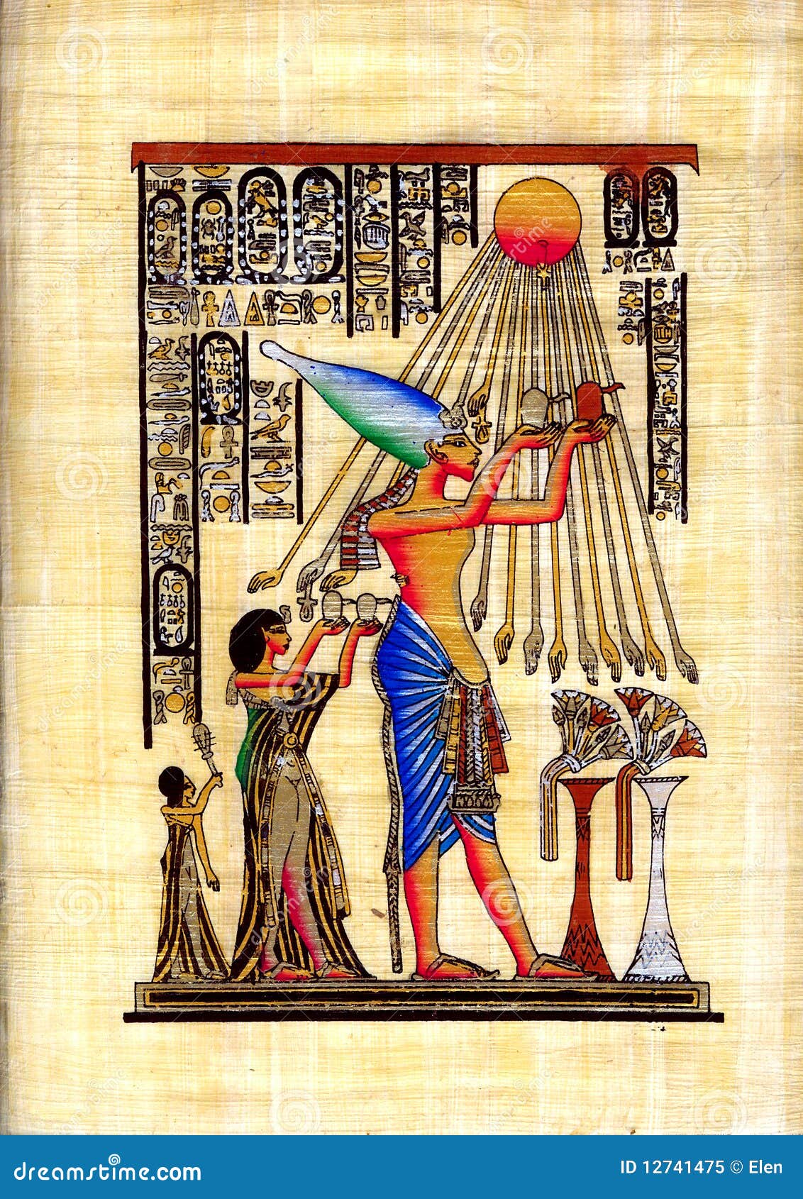 Egyptian papyrus stock illustration. Illustration of ancient - 12741475