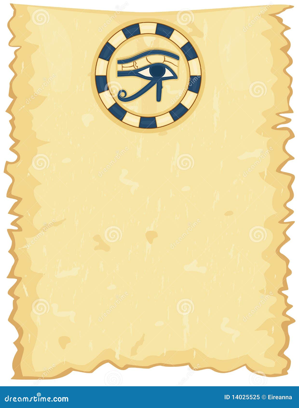 Egyptian Papyrus With Horus Eye Vector Illustration | CartoonDealer.com ...