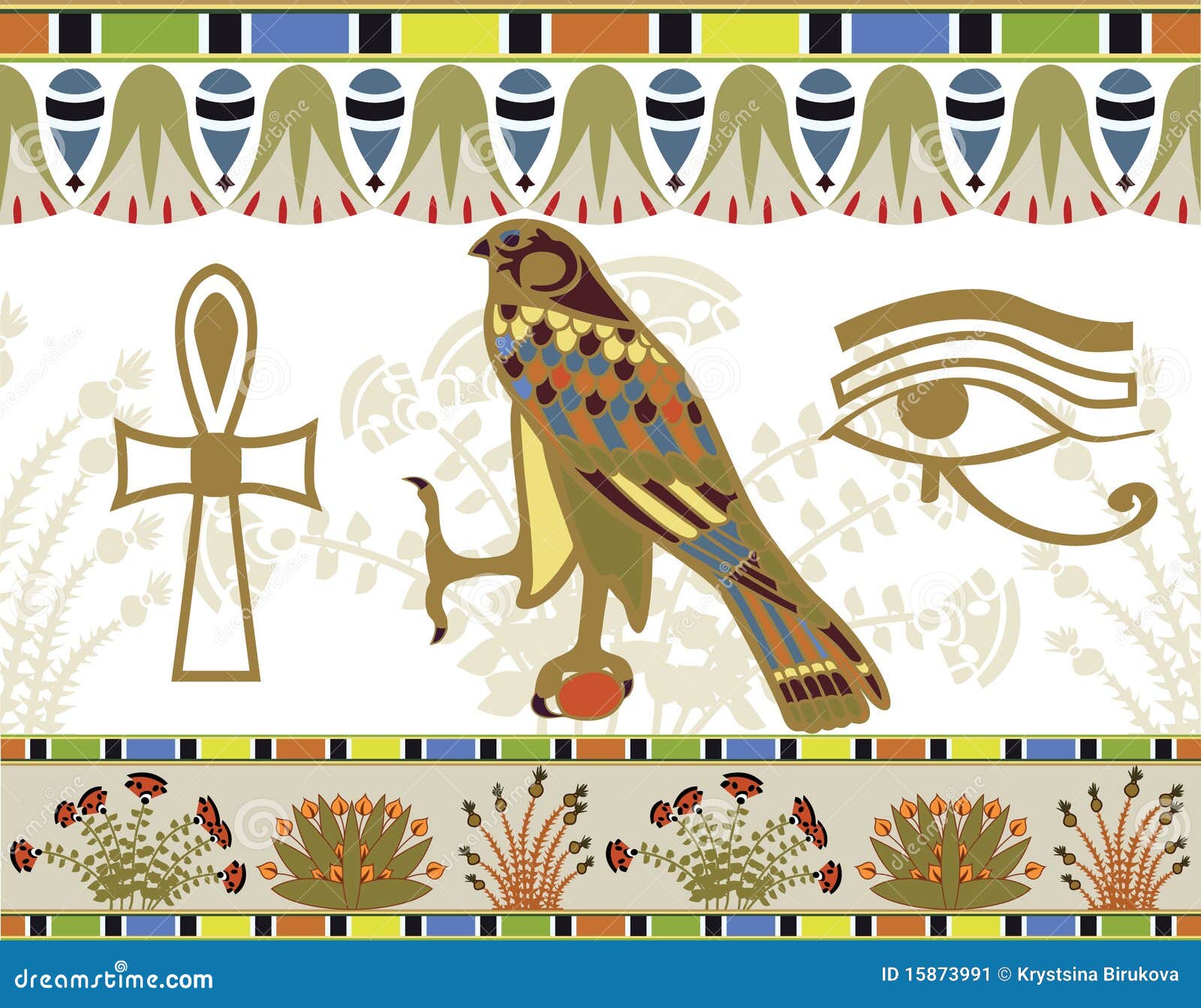 Egyptian Patterns and Symbols Stock Vector - Illustration of nature ...