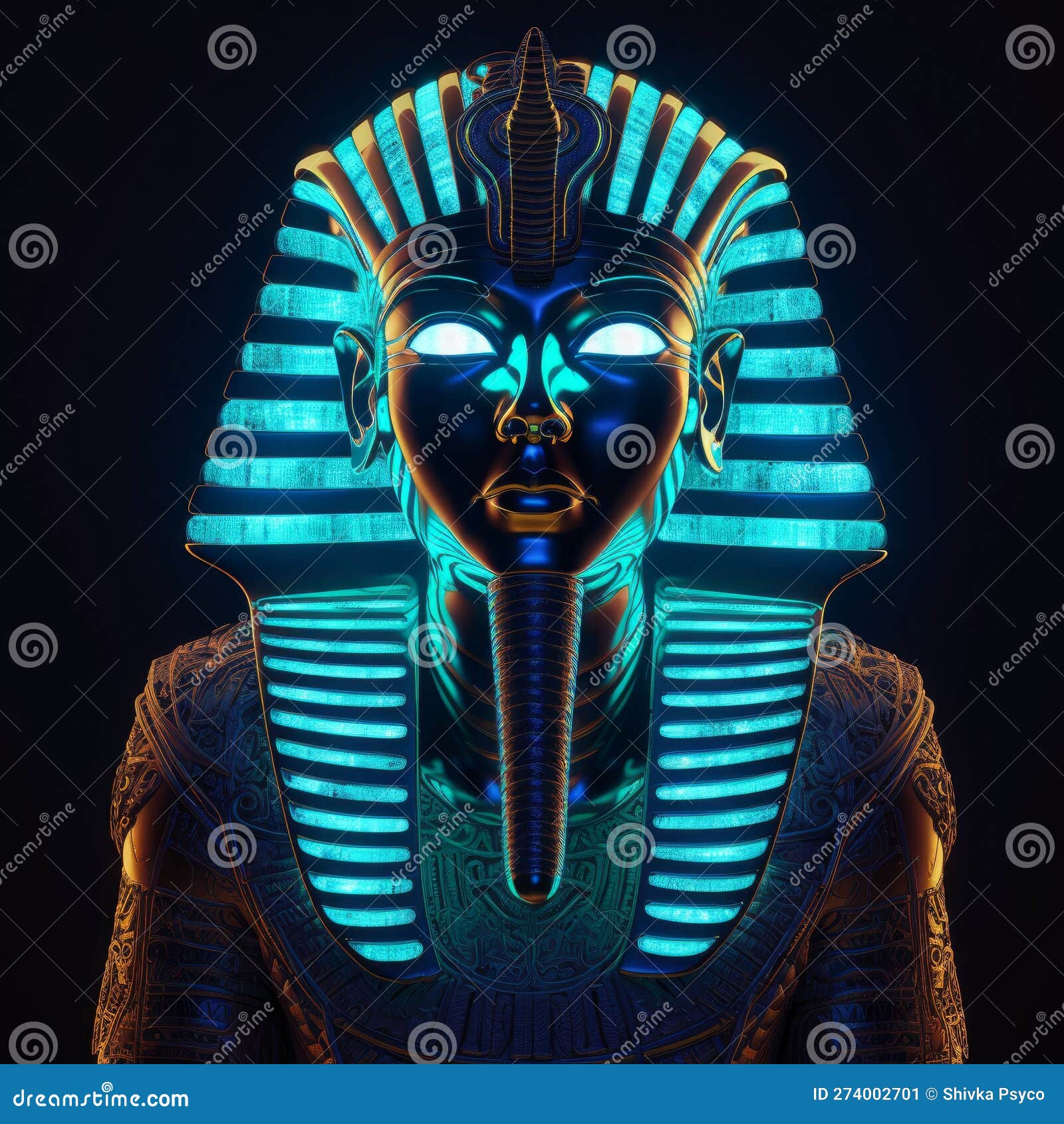 An Egyptian Pharaoh Hyper-realistic Glowing Light Photo Generative AI ...