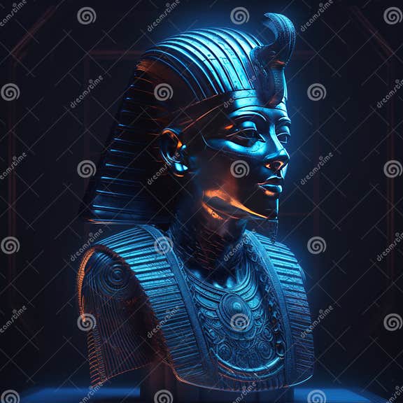 Egyptian Pharaoh Hyper-realistic Image Generative AI Stock Illustration ...