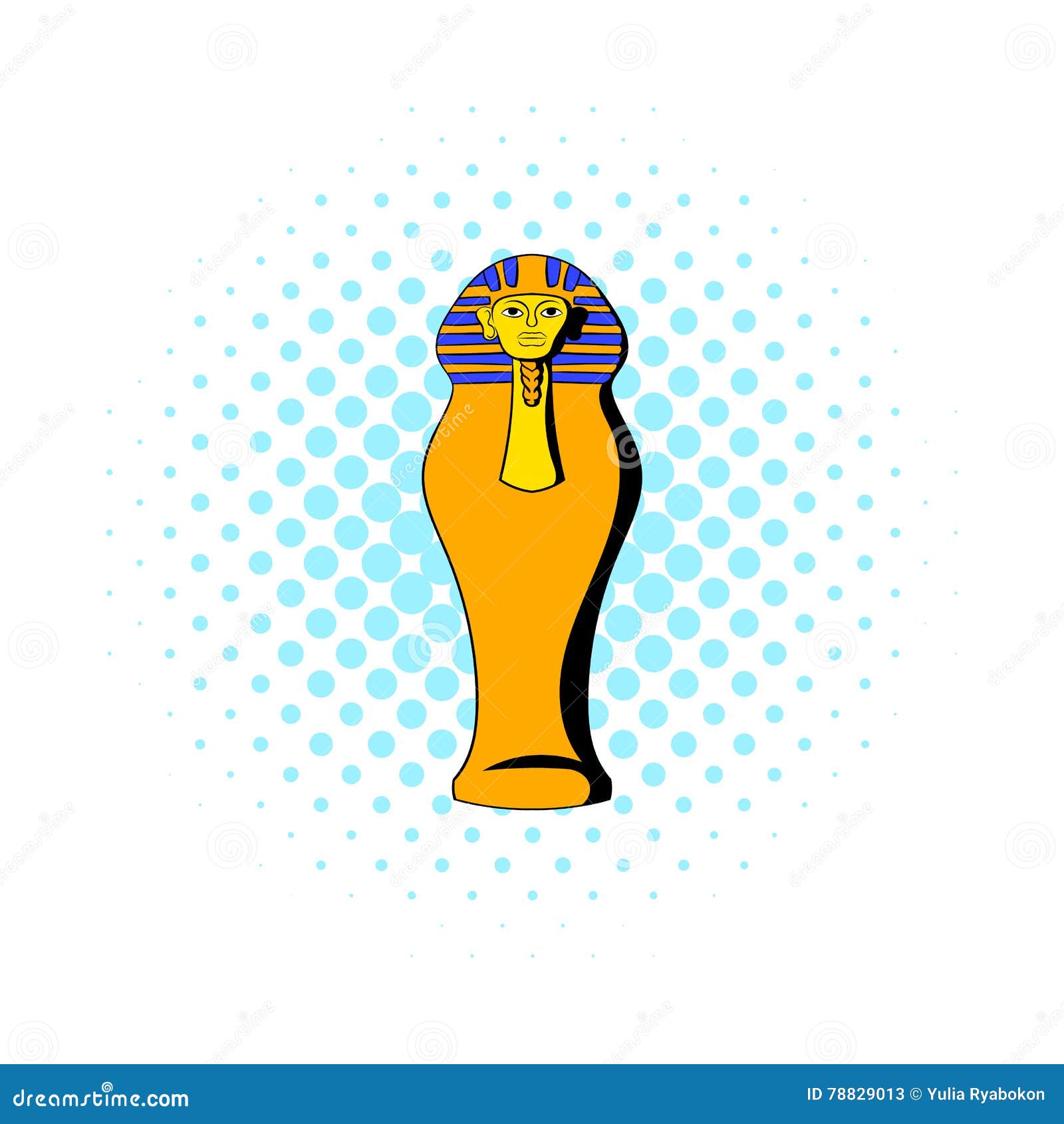 Pharaoh Sarcophagus Icon In Cartoon Style Isolated On White Background ...