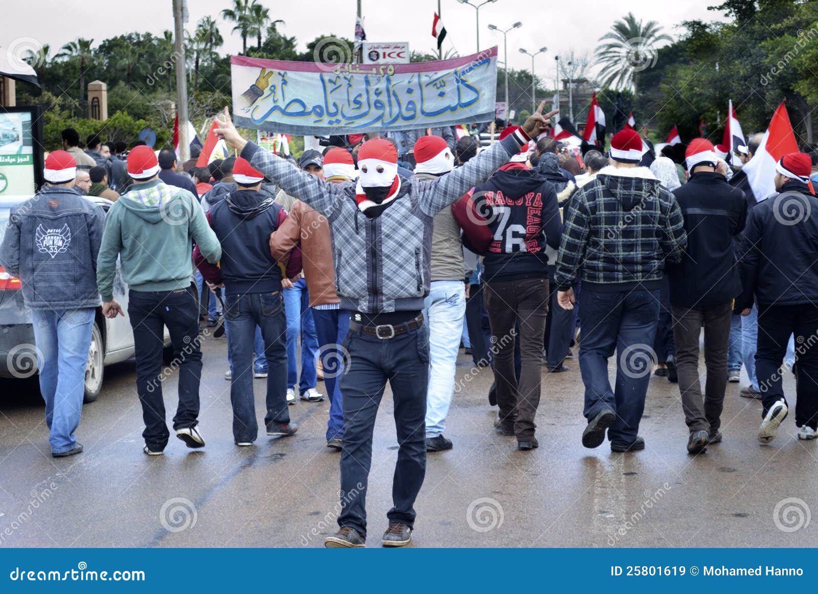 Egyptian Protestor Flash Victory Sign Editorial Stock Image - Image of ...