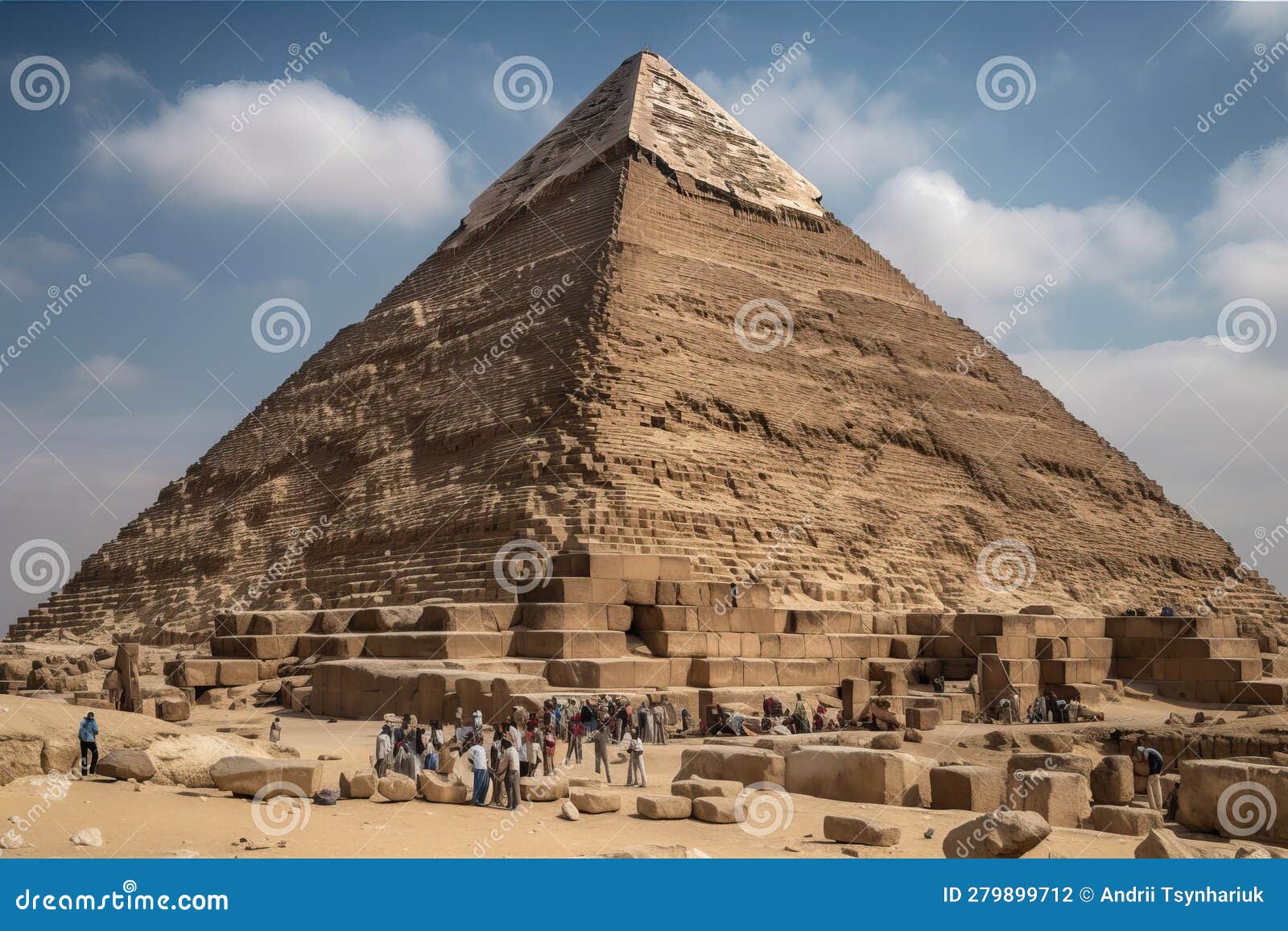 Egyptian Pyramid of Cheops, General View of the Pyramid, Generative AI ...
