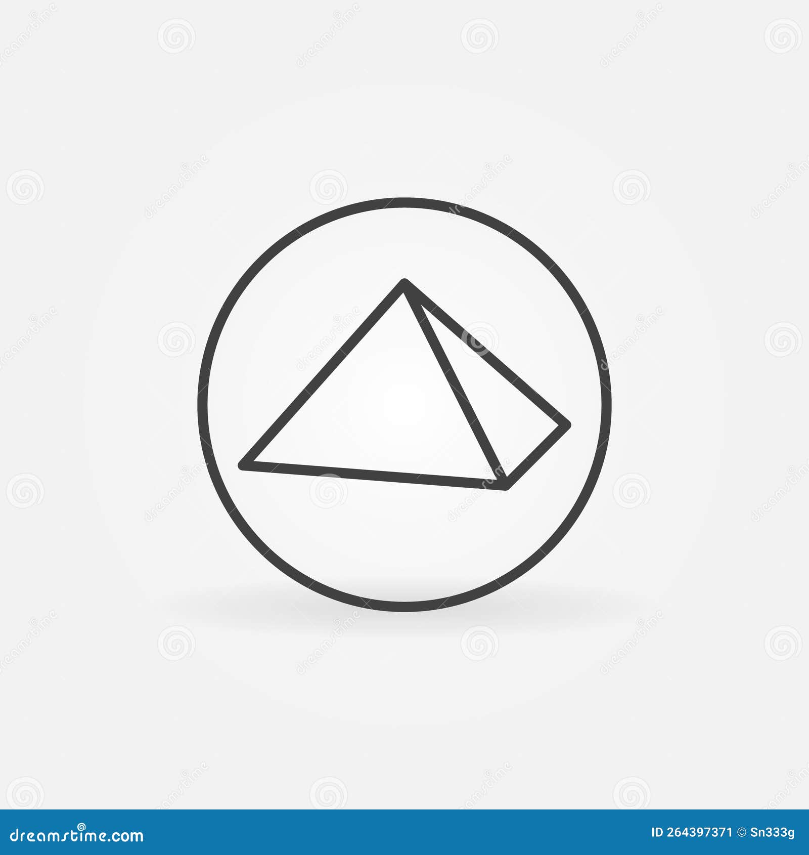 Egyptian Pyramid in Circle Vector Egypt History Thin Line Round Icon ...