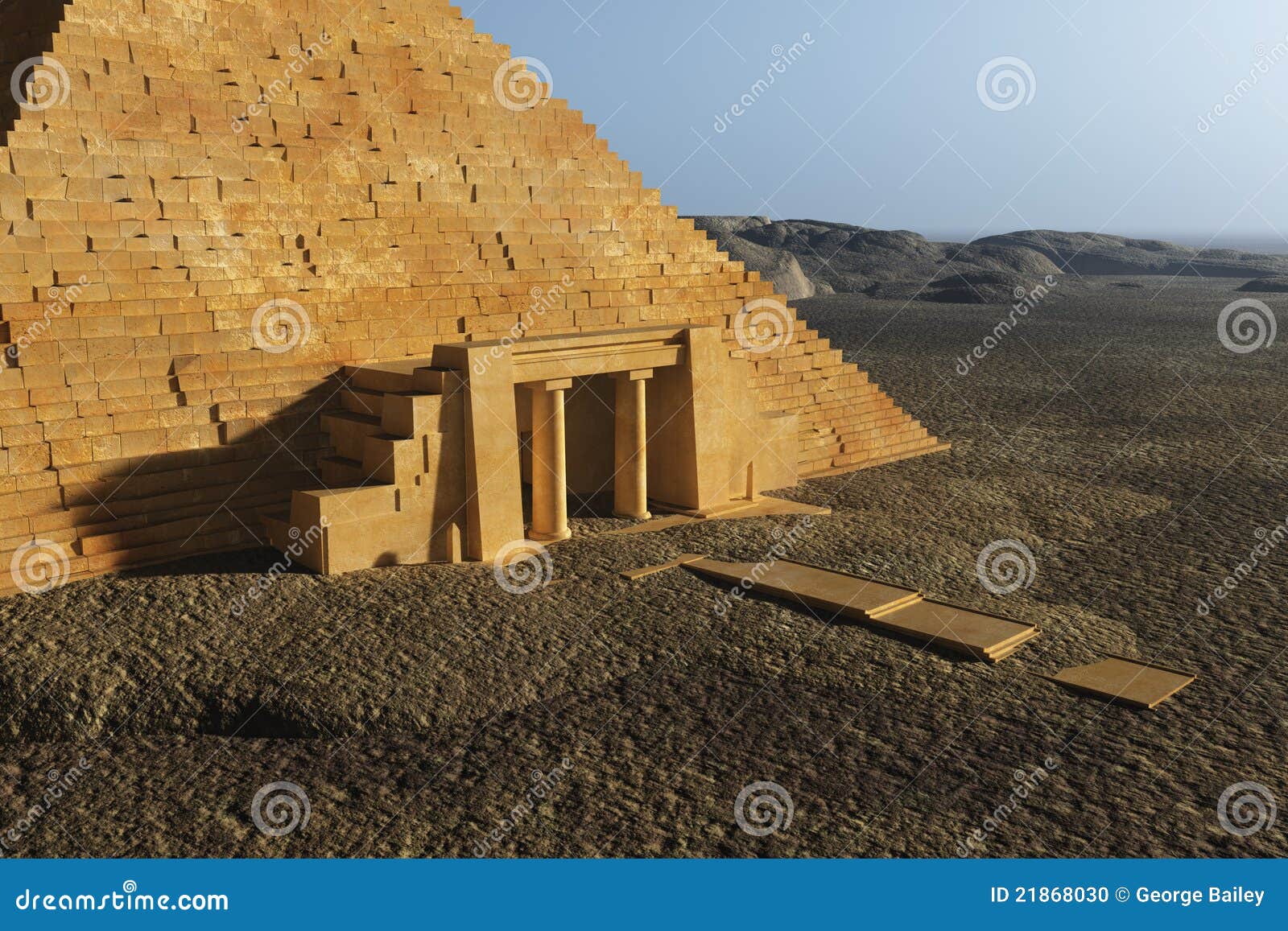 Egyptian Pyramid Entrance Stock Photo - Image: 21868030