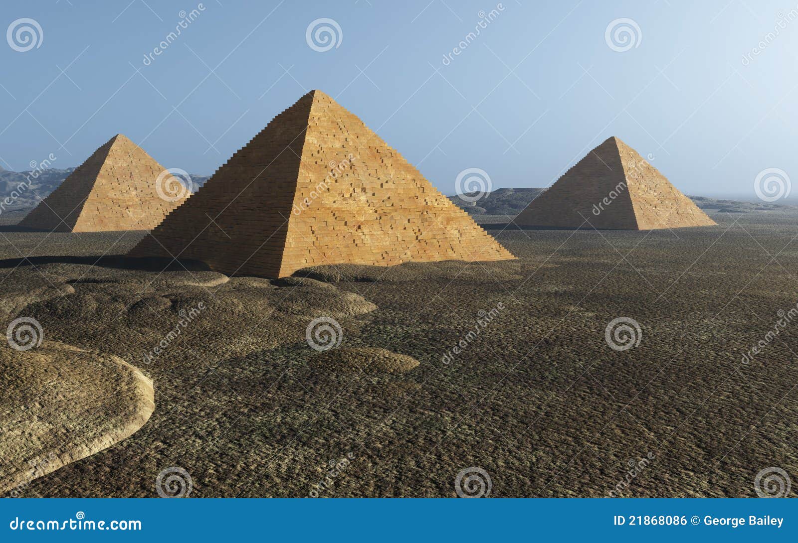 Egyptian Pyramid Group stock illustration. Illustration of landmark ...