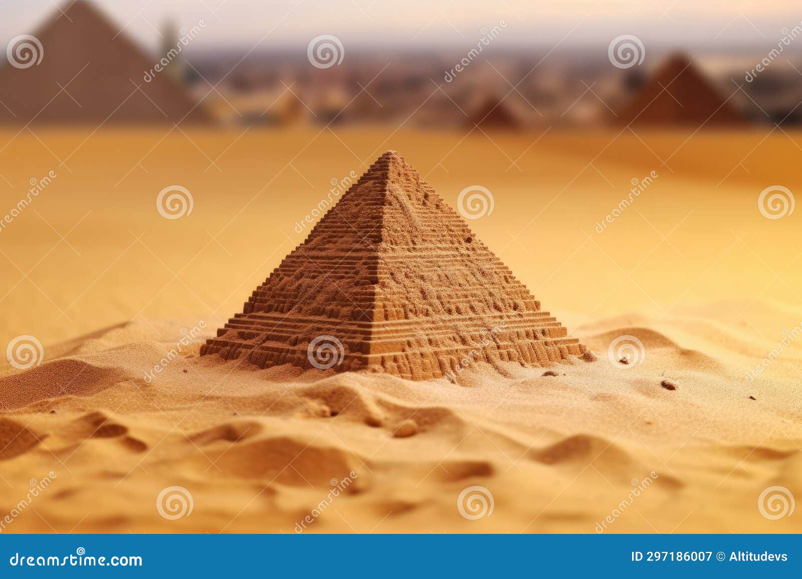 Egyptian Pyramid Miniature on a Sandy Surface Stock Image - Image of ...