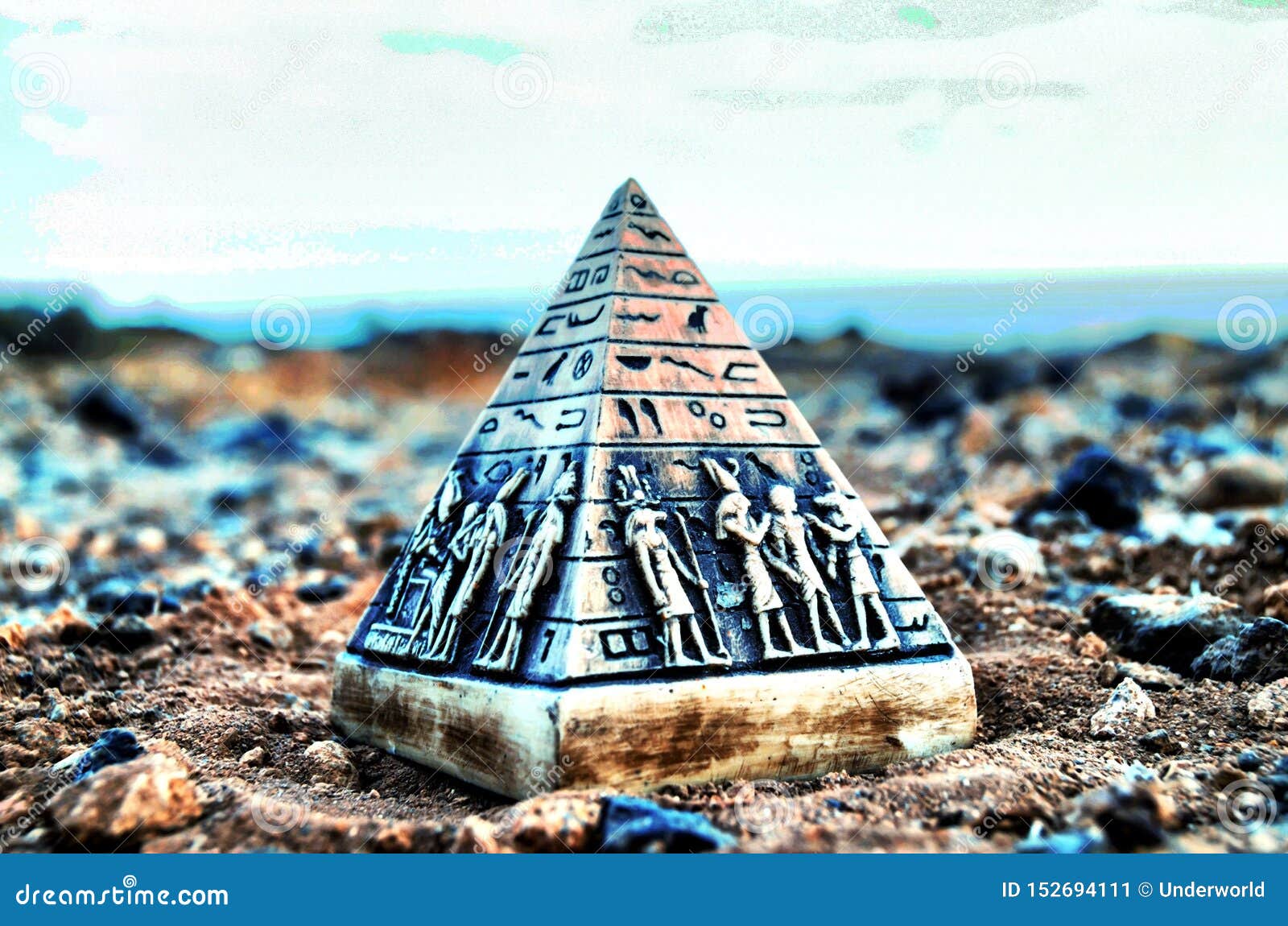 Egyptian Pyramid Model Miniature Stock Image - Image of deep, pyramids ...