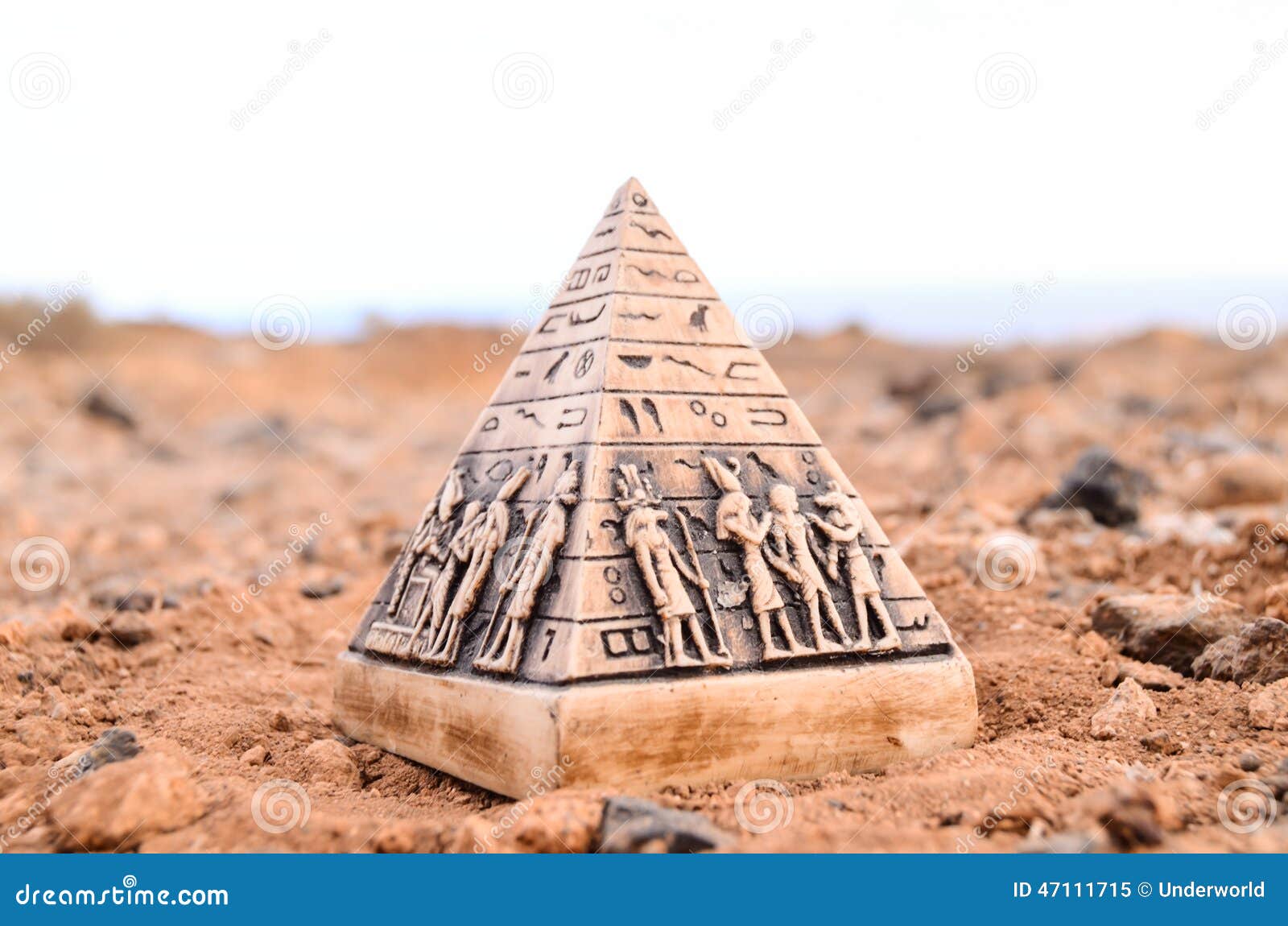 Egyptian Pyramid Model Miniature Stock Image - Image of desert, model ...