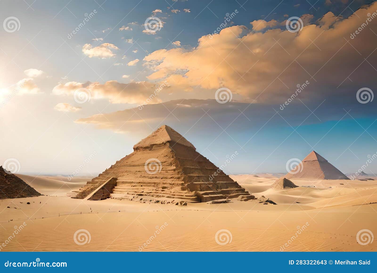 Egyptian Pyramid in Sand Desert Created with Generative AI Stock ...