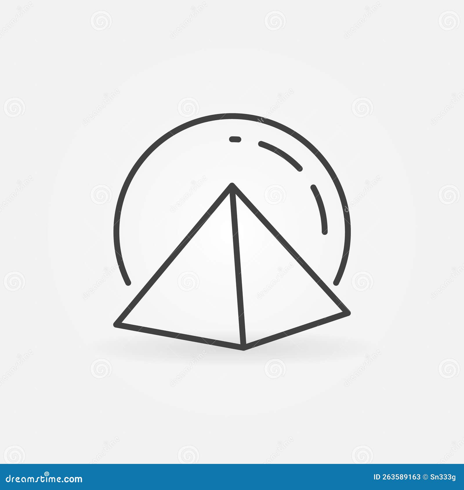 Egyptian Pyramid with Sun Vector Concept Outline Icon Stock Vector ...