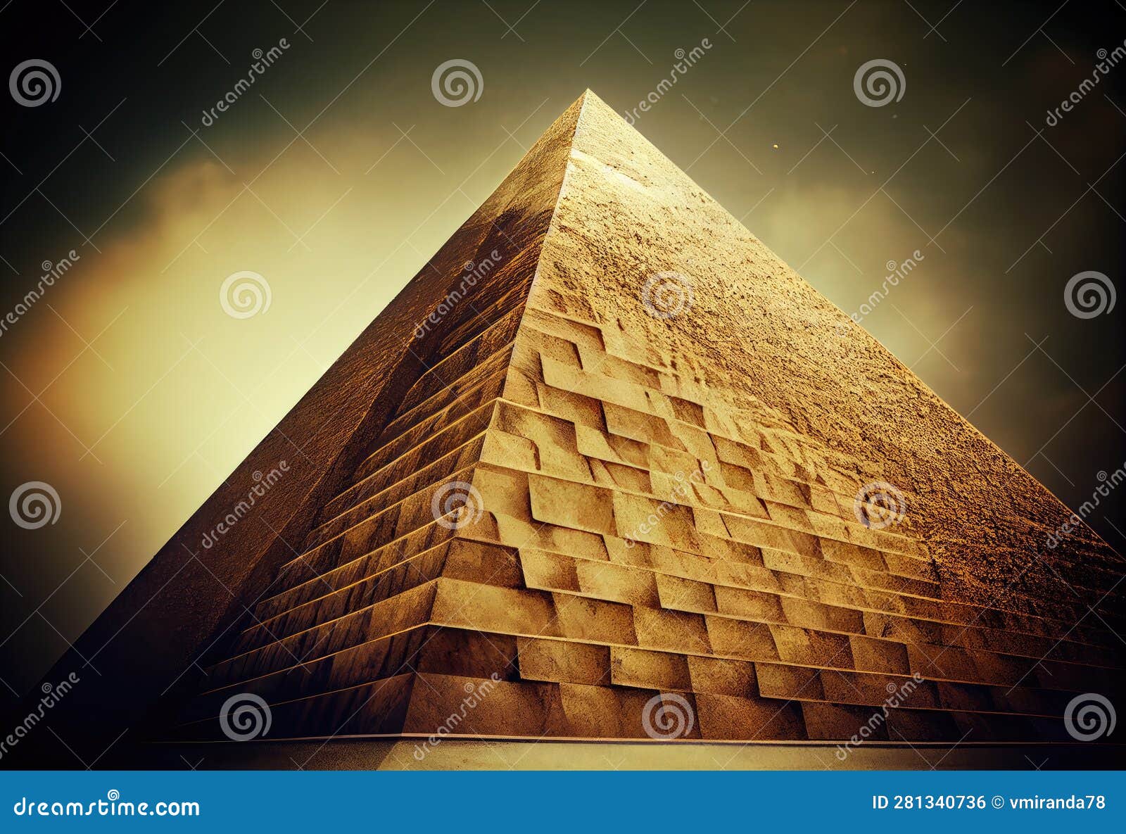 Egyptian Pyramid at Sunset. Generative AI Stock Illustration ...
