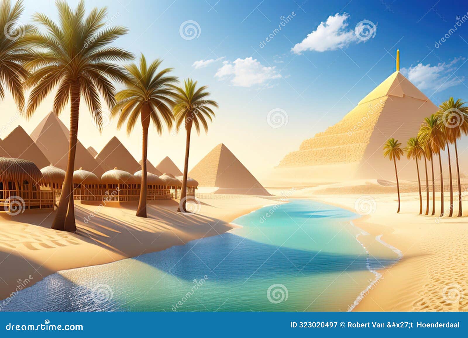Egyptian Pyramids Along the Sea at 19-6-2024 Stock Illustration ...