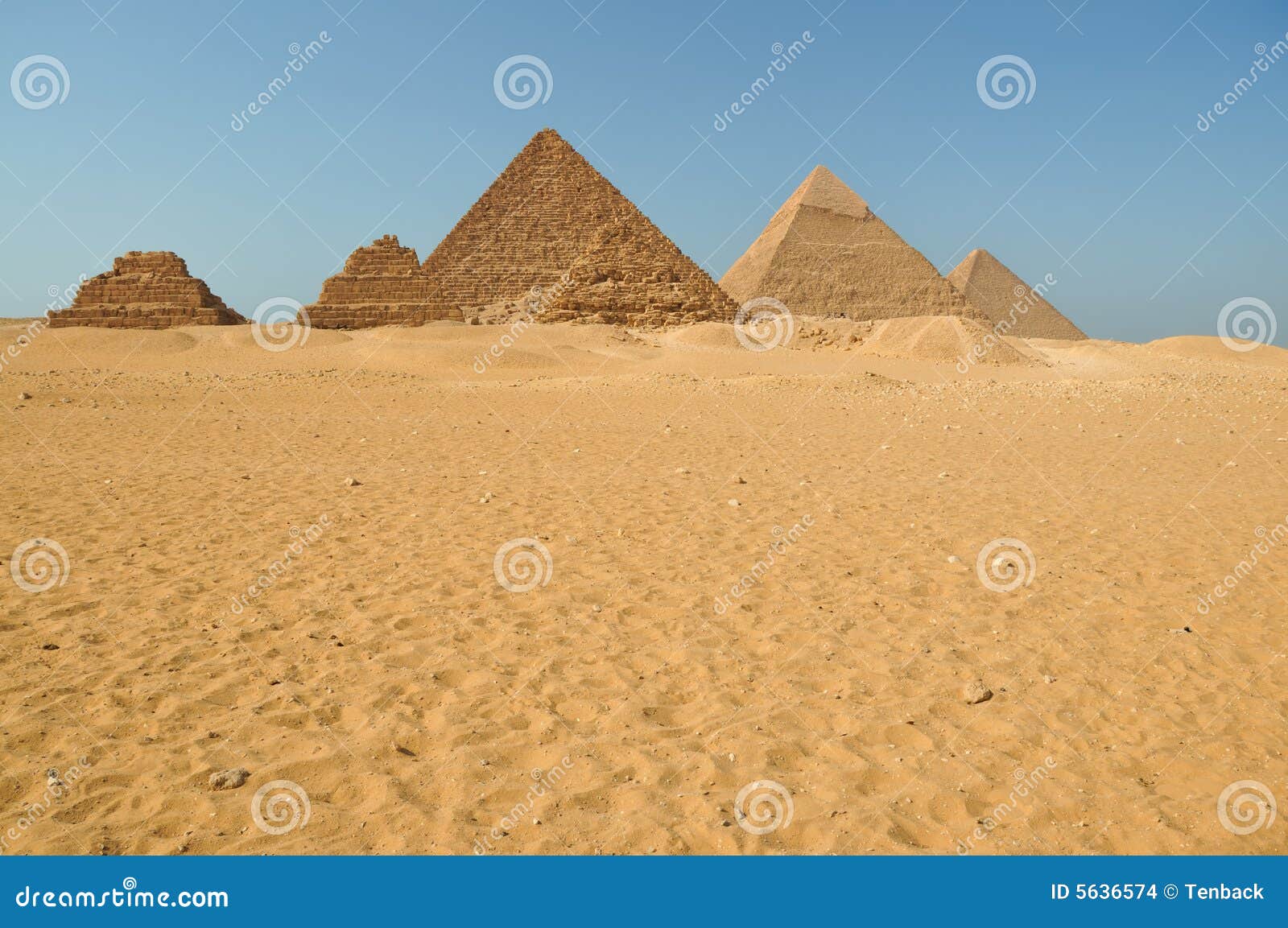 Egyptian Pyramids in the Desert Stock Photo - Image of empire, famous ...