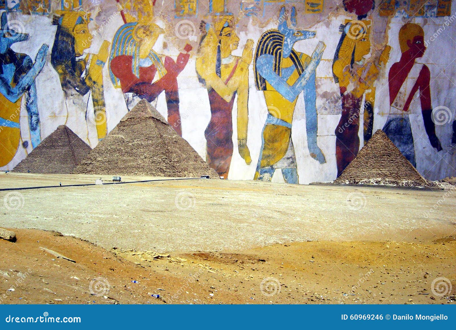 Egyptian pyramids stock photo. Image of collage, cultural - 60969246